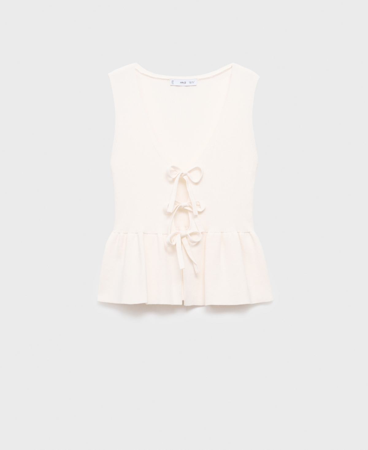 Click here for Mango Womens Bows Knit Top - White prices