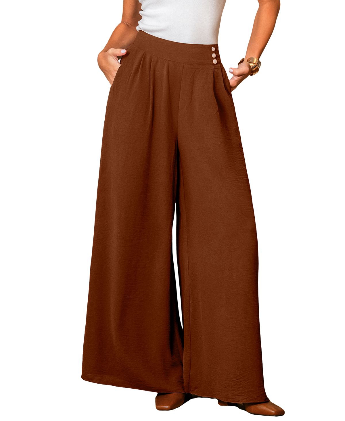 Click here for Cupshe Womens Elevated Ease Pants - Dark brown prices