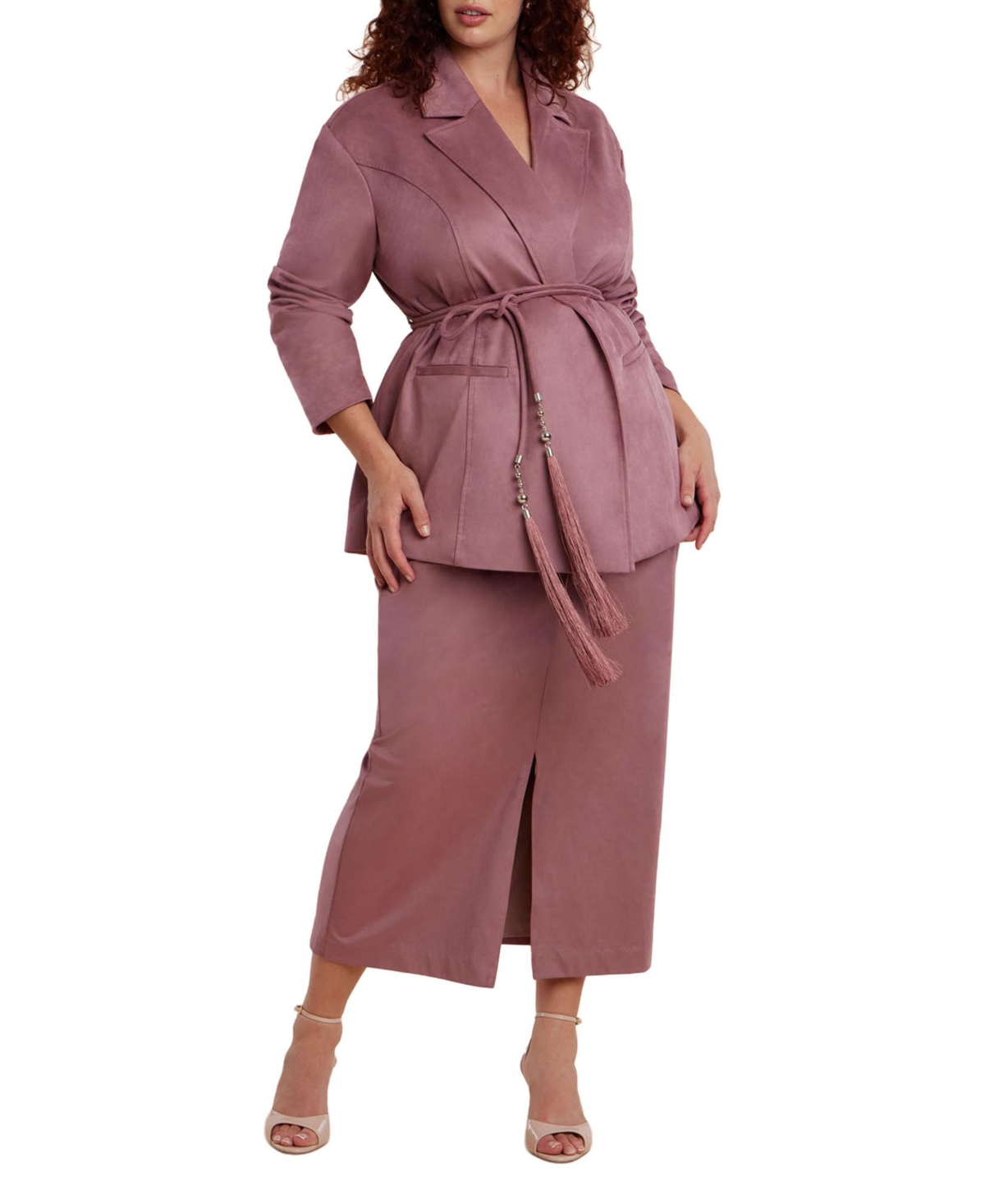 Click here for Eloquii Womens Plus Size Faux Suede Midi Column Sk... prices