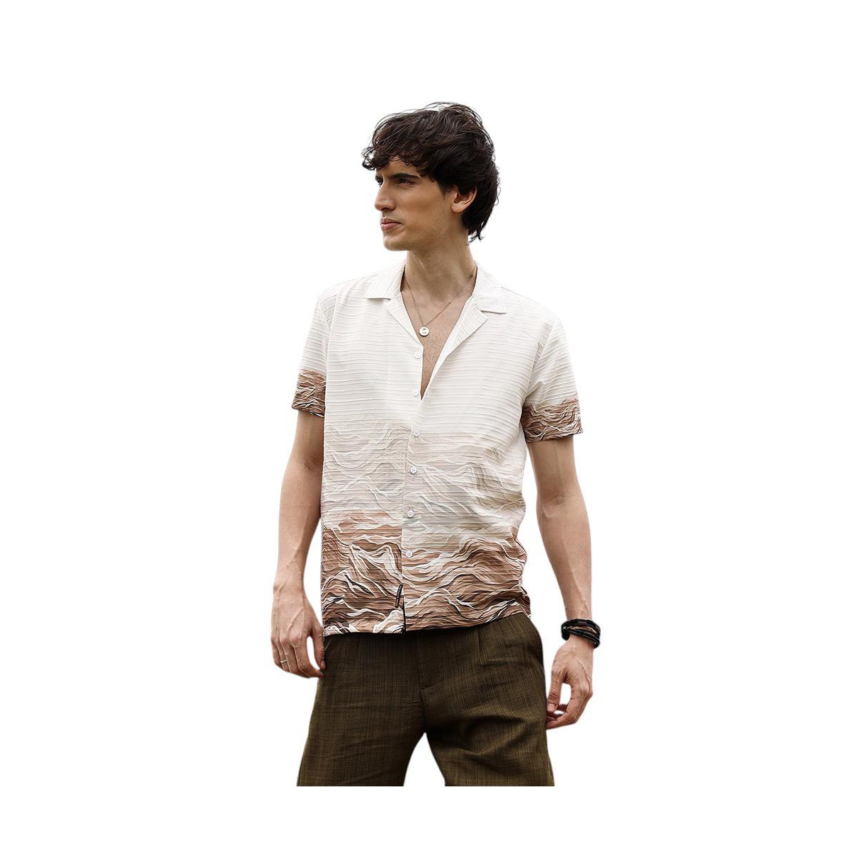 Click here for Campus Sutra Mens Ivory White & Tan Brown Desert O... prices