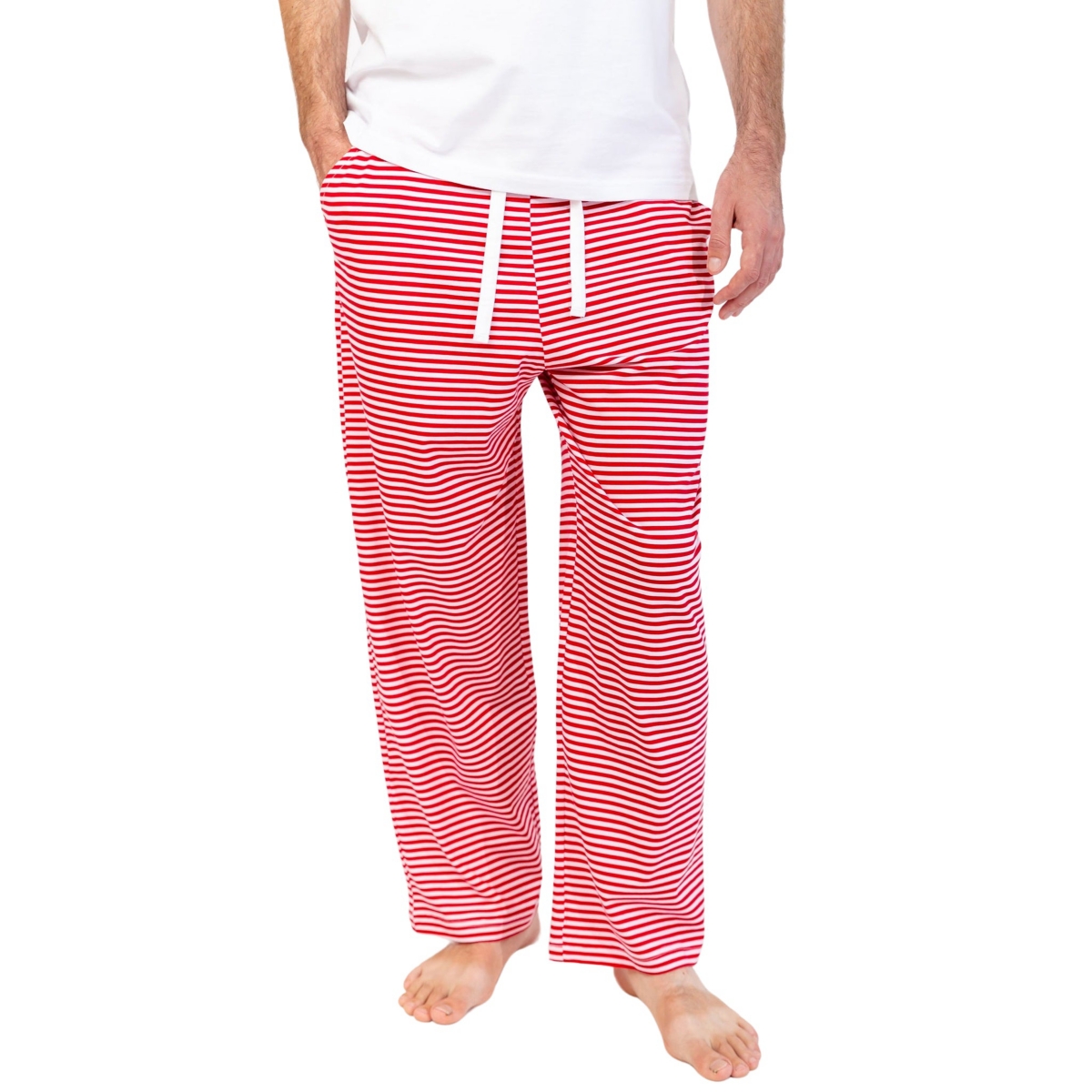Click here for Sant and Abel Mens Marina Jersey Pj Pants - Red st... prices
