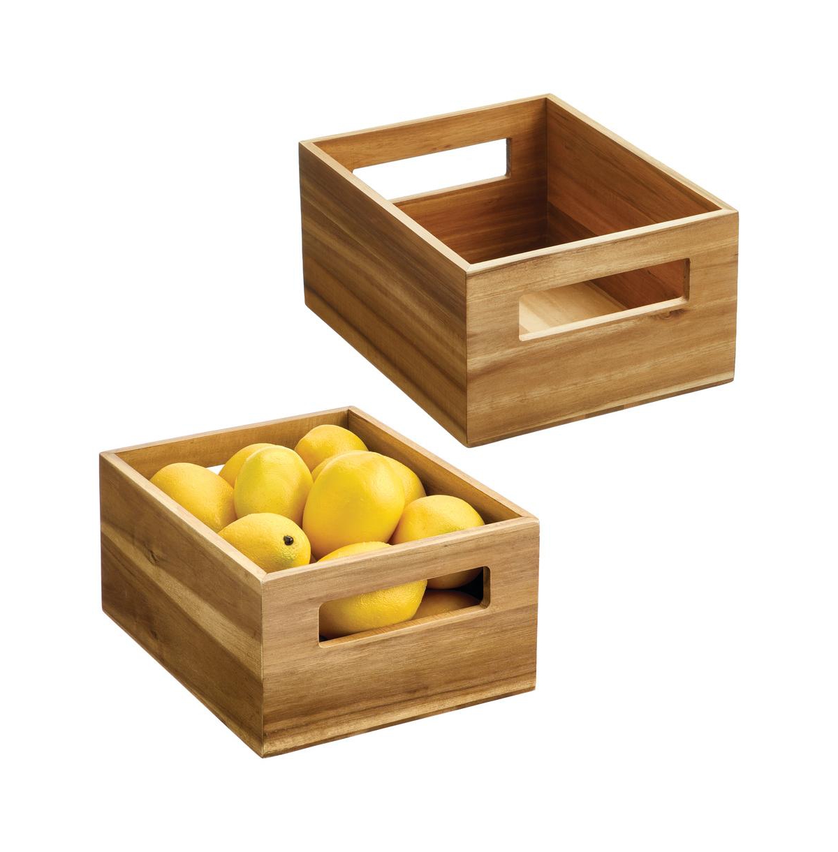 Click here for iDesign Acacia Wood Pantry Bin with Handles - Set... prices