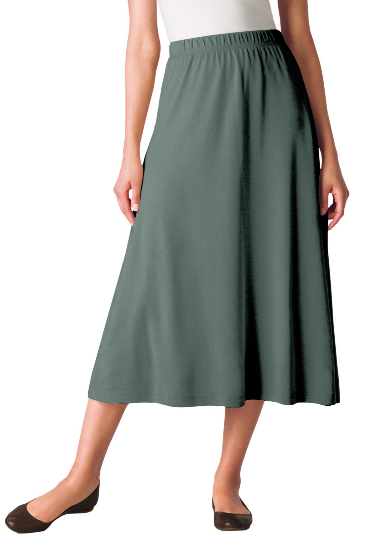 Click here for Woman Within Womens Within 7-Day Knit A-Line Skirt... prices