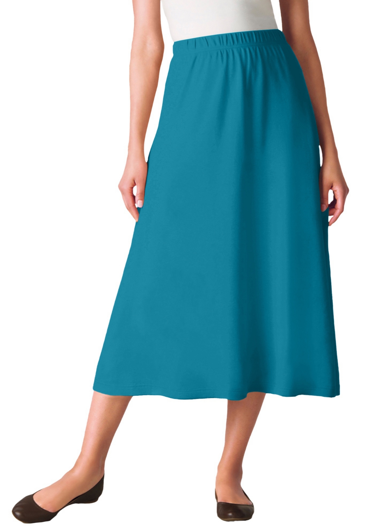 Click here for Woman Within Womens Within 7-Day Knit A-Line Skirt... prices