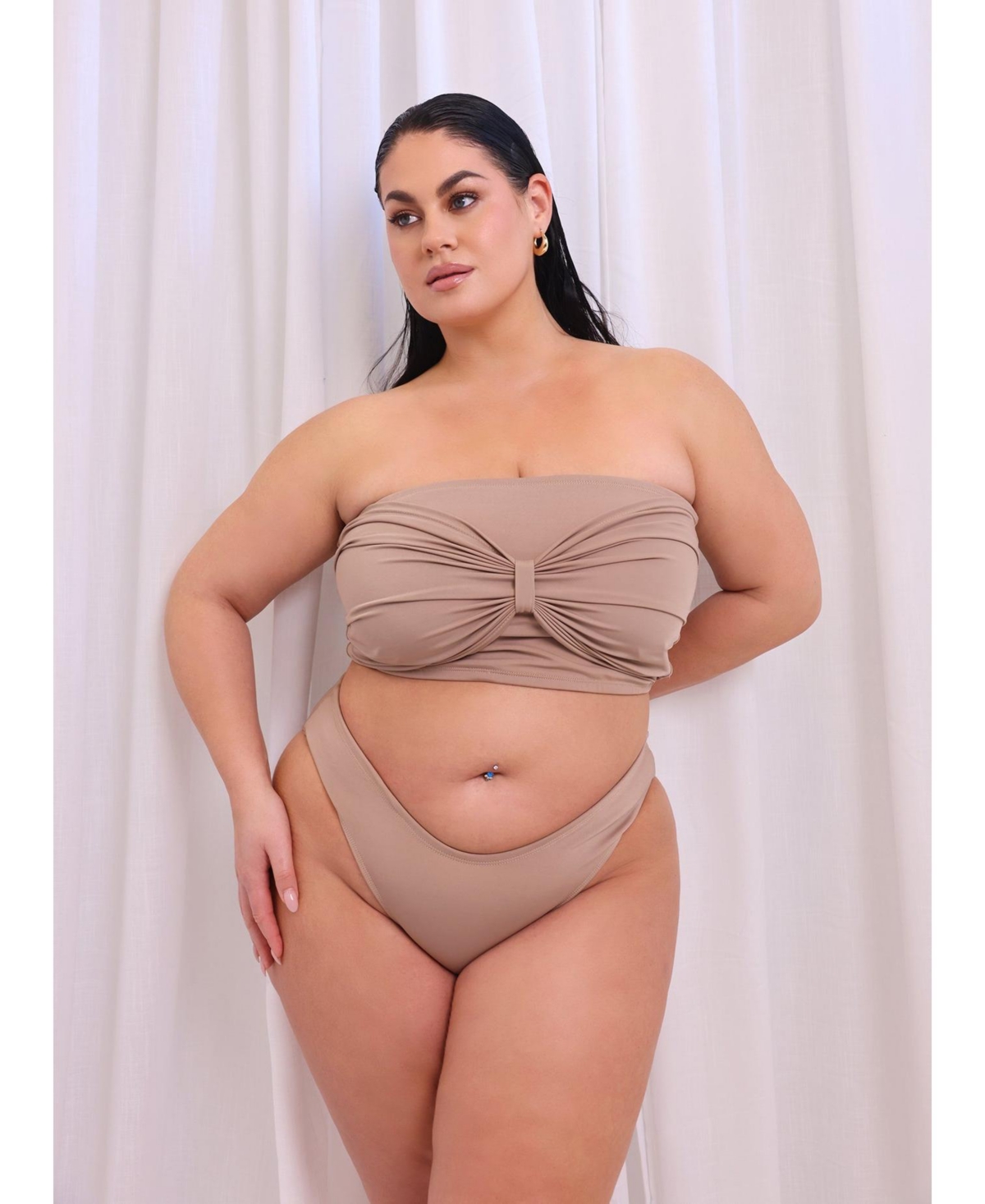 Click here for ModasP3 Womens Danica Knotted Bandeau Swim Top - T... prices