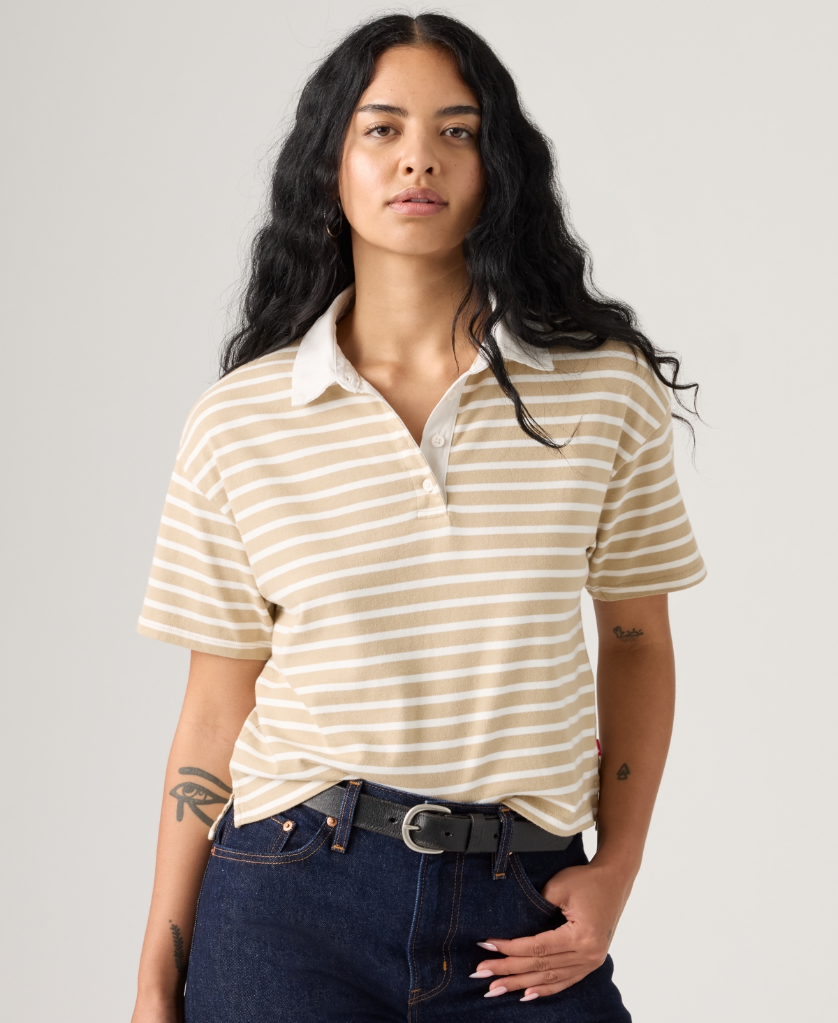 Click here for Levis Womens Cotton Aries Rugby Polo Top - Allie S... prices