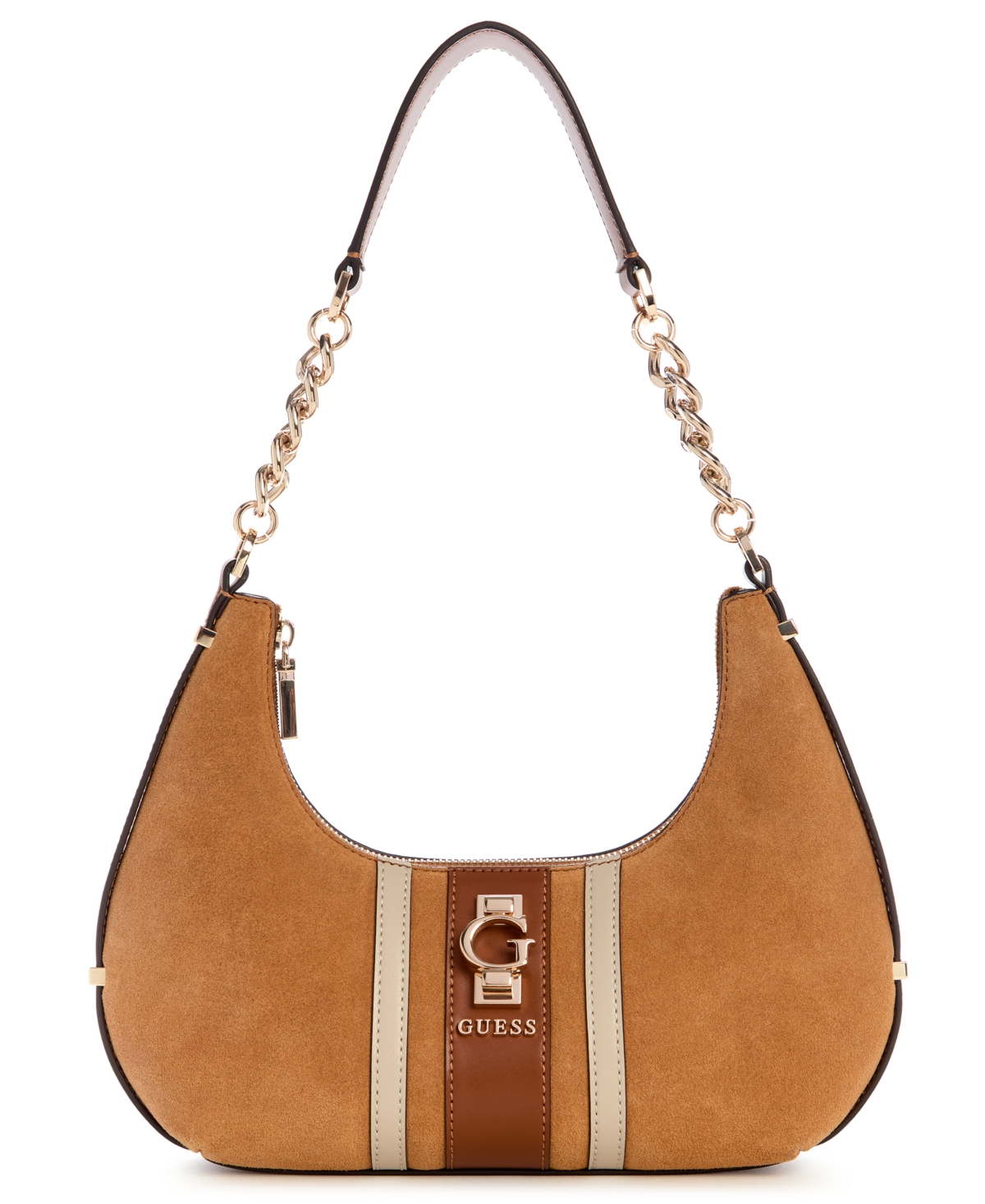 Click here for Guess Womens Erenia Top Zip Shoulder Bag - Cognac... prices