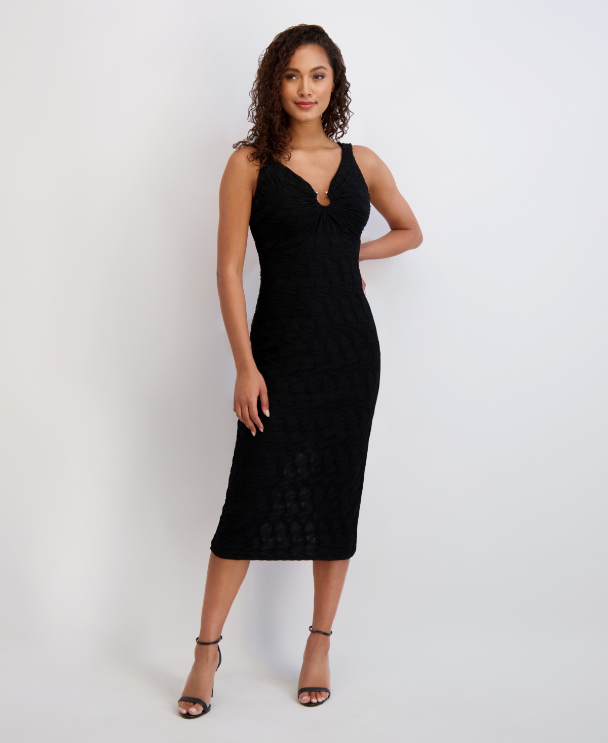 Click here for Siena Womens Textured Knit Plunge-Neck Scoop-Back... prices