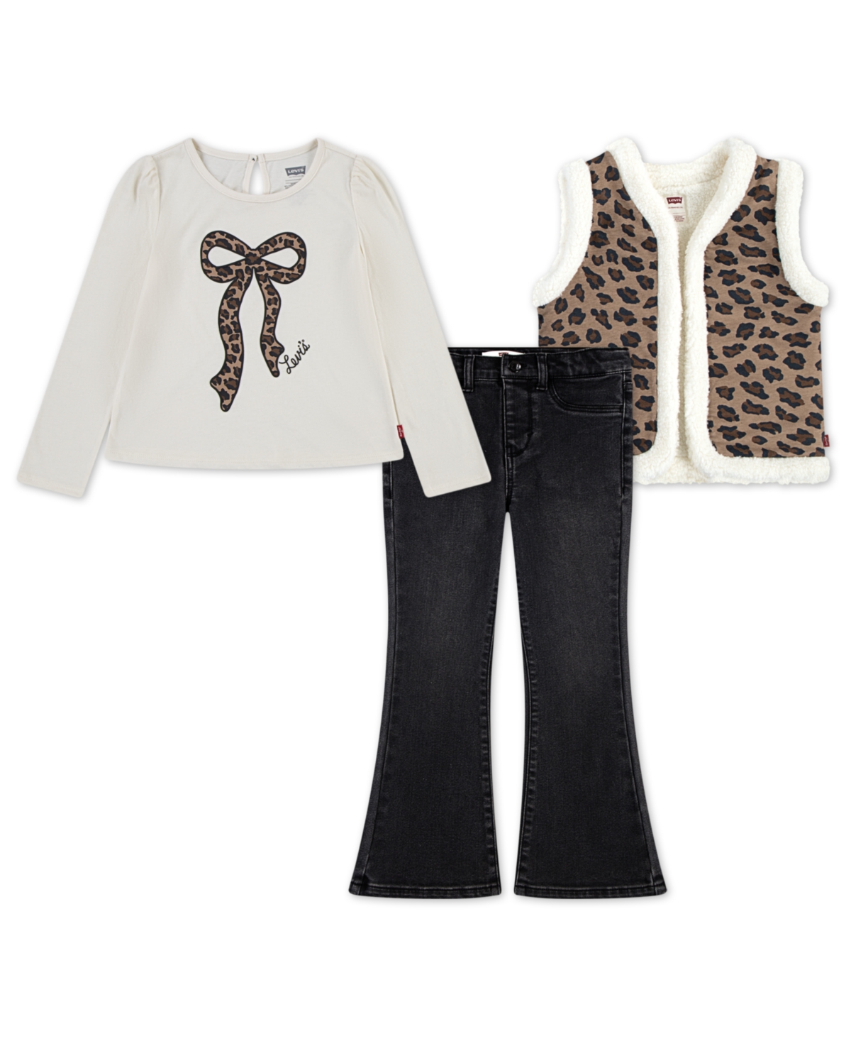 Click here for Levis Little Girls 3-Piece Sherpa Vest  Top and Je... prices