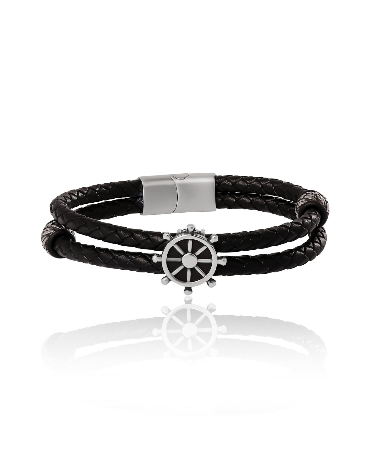 Click here for Lucky Brand Mens Nautical Wheel Black Braided Leat... prices