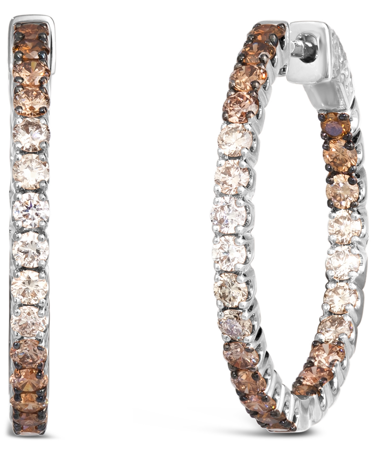 Click here for Le Vian Chocolate Ombre Diamond In & Out Small Hoo... prices