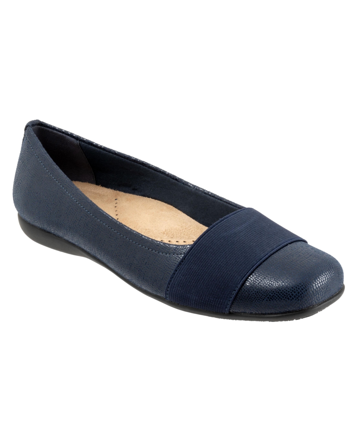 Click here for Trotters Samantha Flat - Navy lizard prices