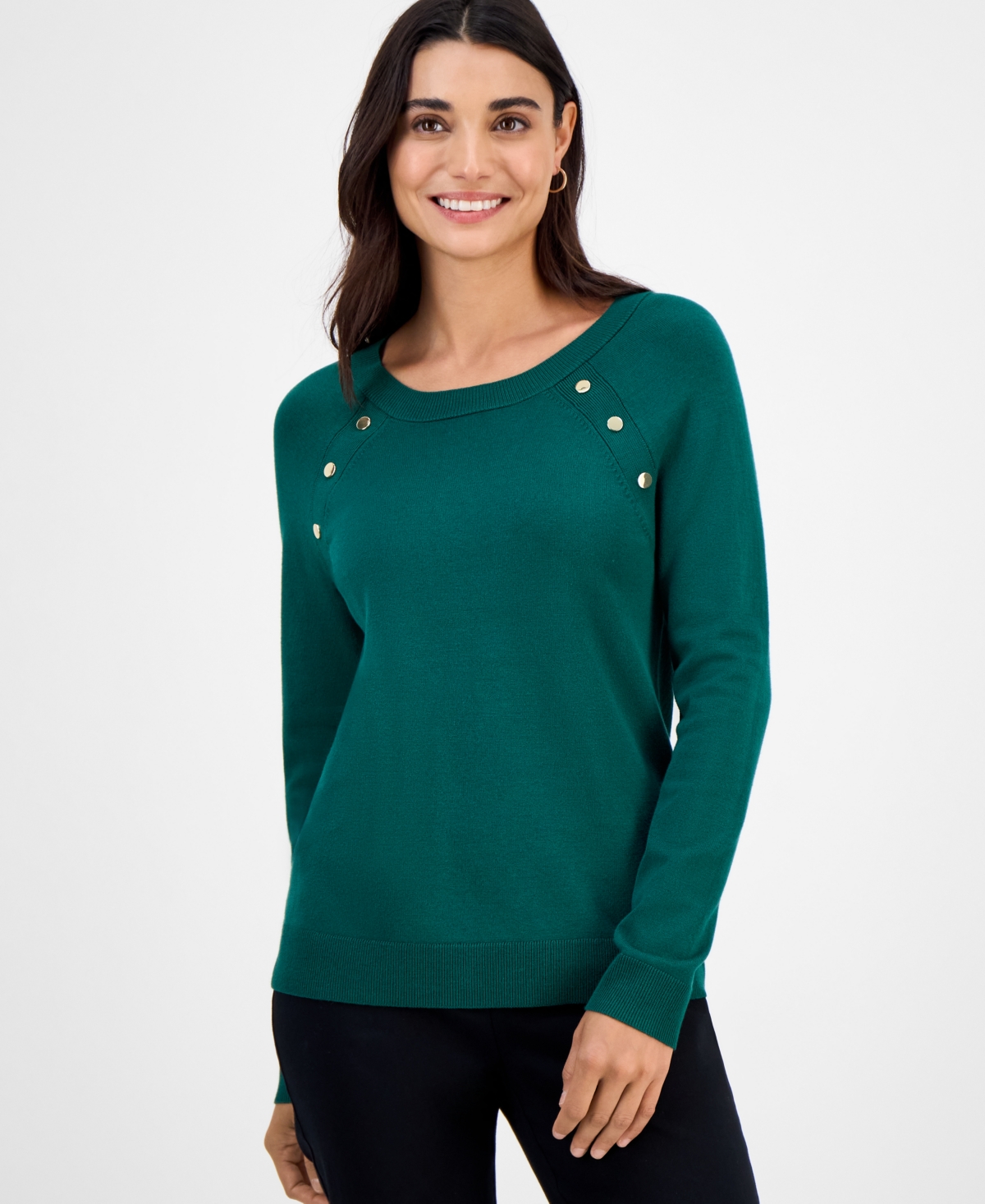 Click here for Jm Collection Petite Button-Detail Sweater  Macys... prices