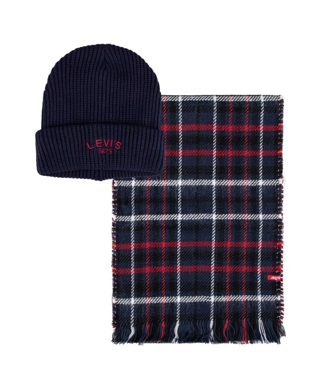 Click here for Levis Mens 2-Piece Beanie and Scarf Set - Navy prices