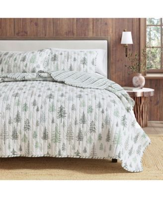 Click here for Linery Co. Rustic Lodge Trees Microfiber Quilt Set... prices