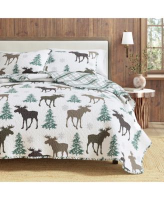 Click here for Linery Co. Moose Evergreens Microfiber Quilt Set W... prices