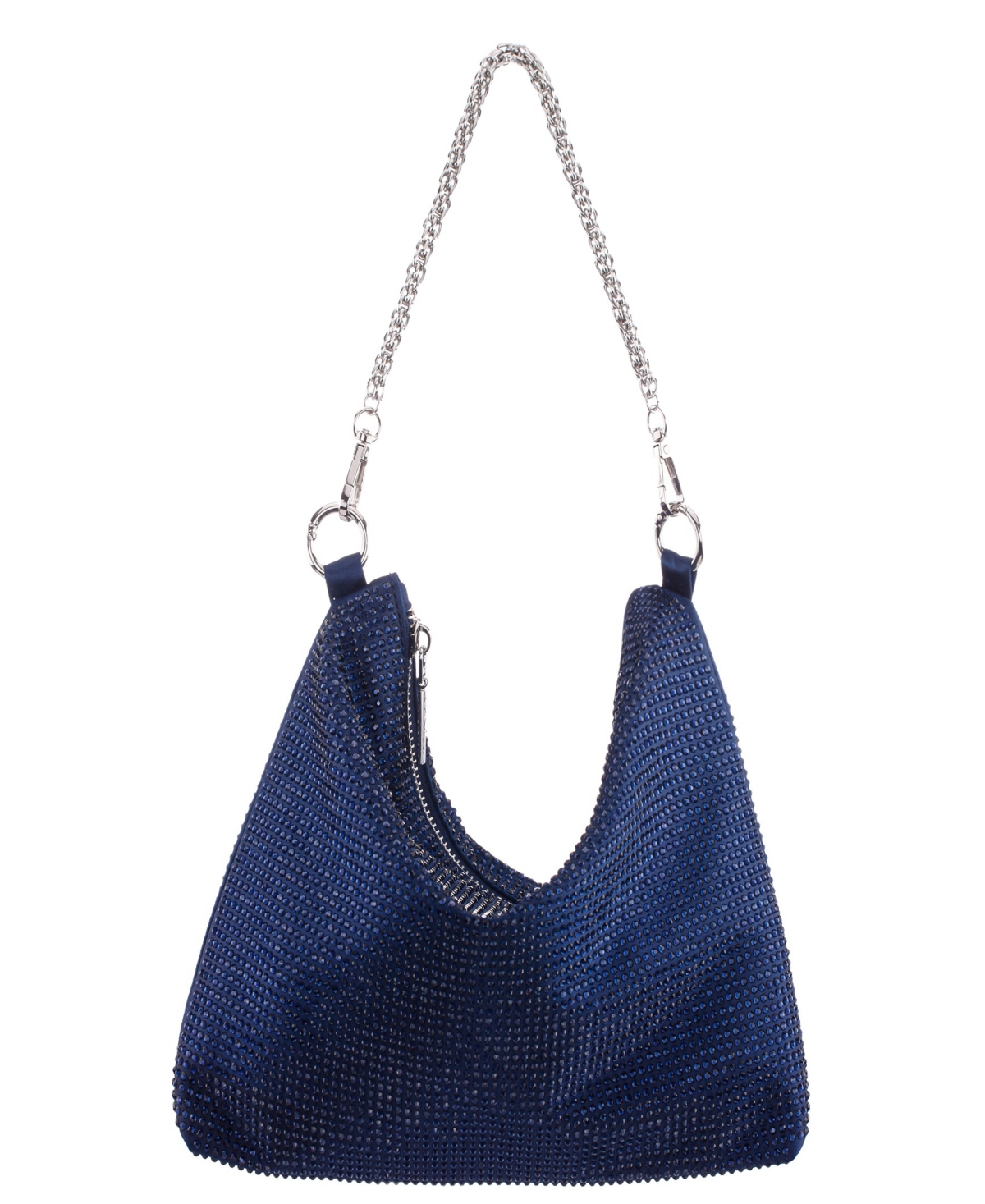 Click here for Nina Crystal Embellished Zipper Hobo Bag - Navy prices