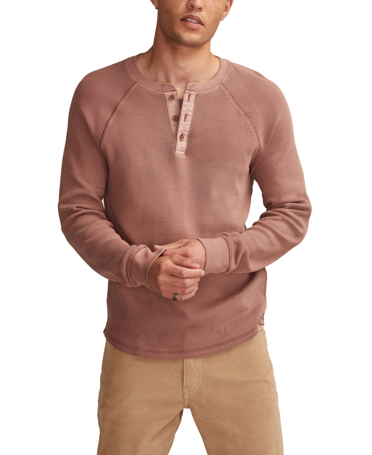 Click here for Lucky Brand Mens Birdseye Thermal Henley Long-Slee... prices