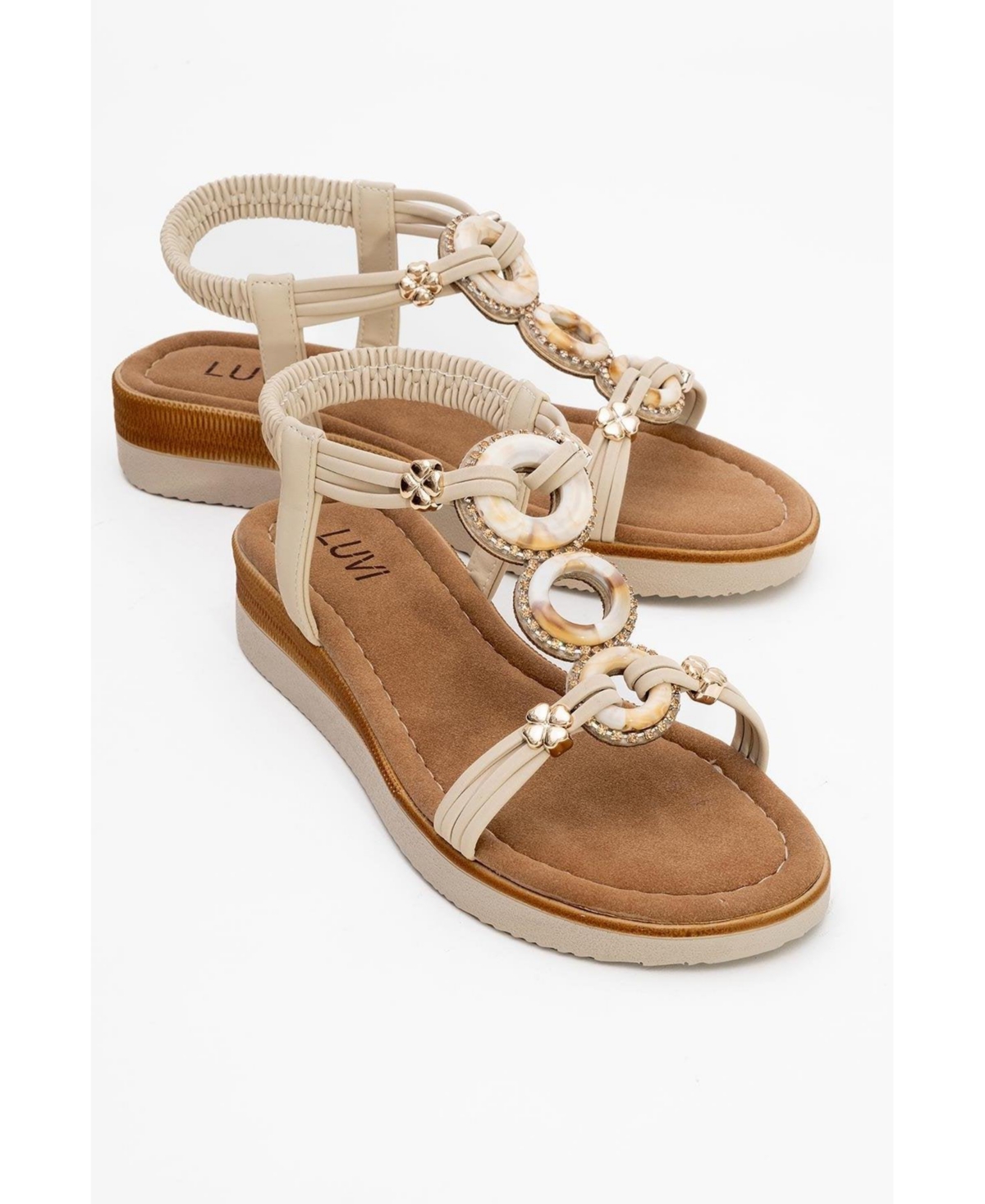 Click here for Prologue Shoes Junes Buckle-Embellished Sandal (Wo... prices