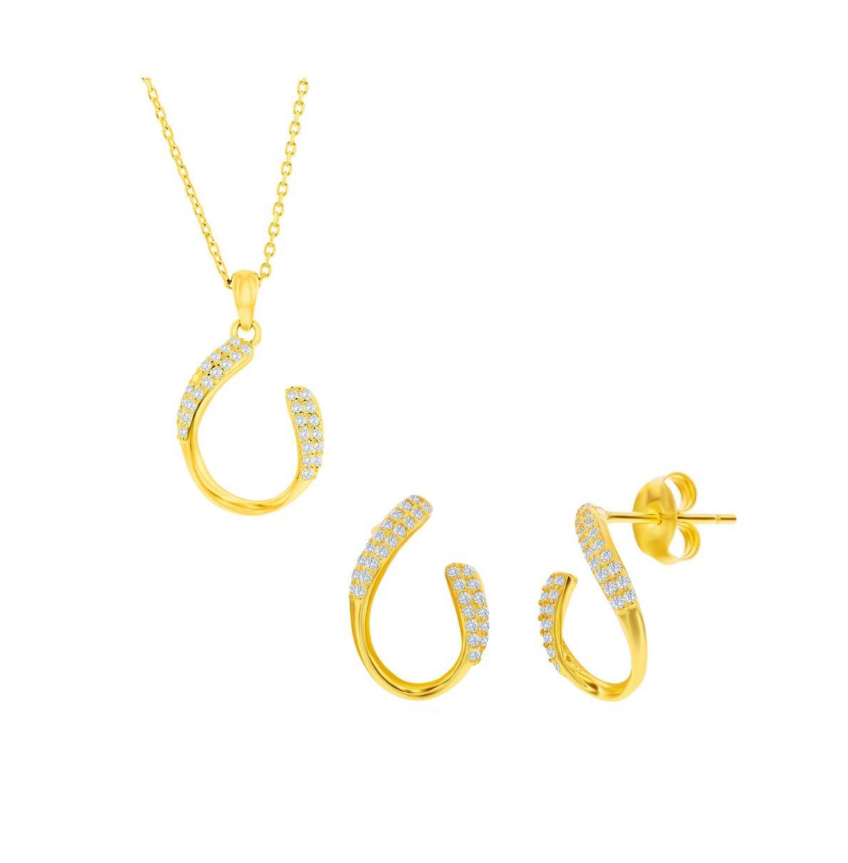 Click here for Simona Sterling Silver  Curved Oval-Shaped Cz Neck... prices