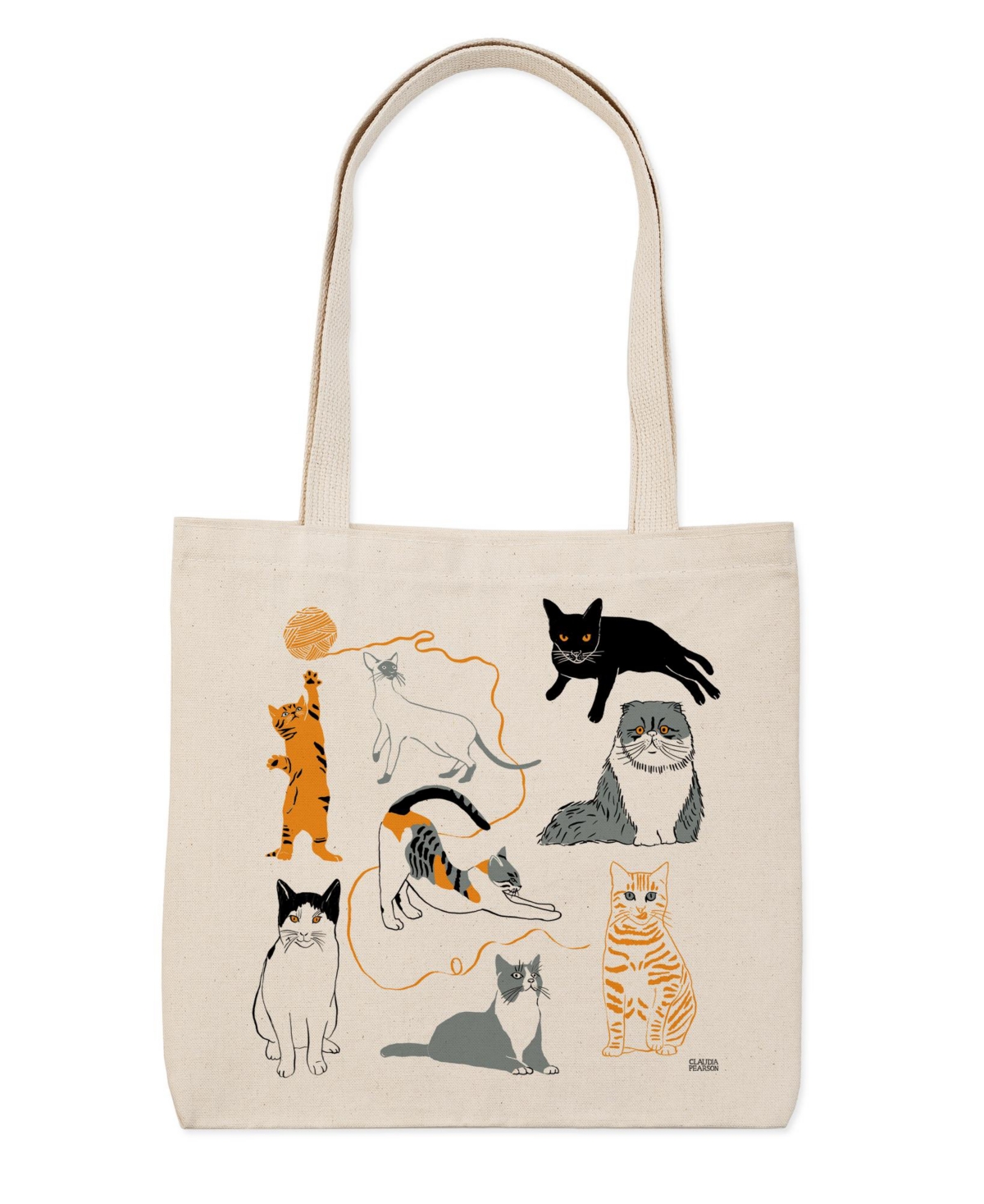Click here for Cat Everyday Tote - Orange  gray  black prices