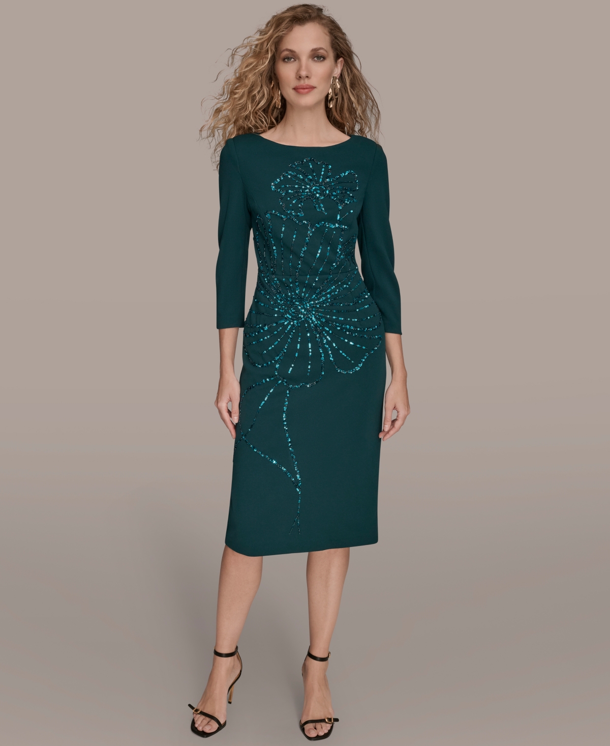 Click here for Donna Karan New York Womens Sequin Midi Dress - Hu... prices