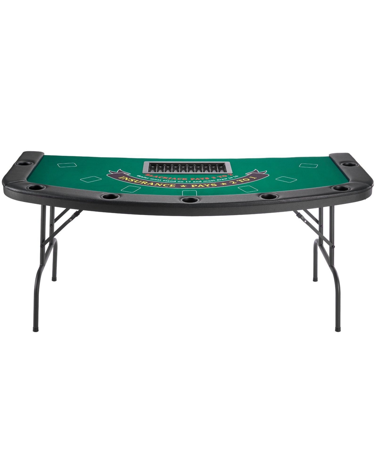 Click here for Slickblue Semi Oval Folding Poker Table for 7 Play... prices