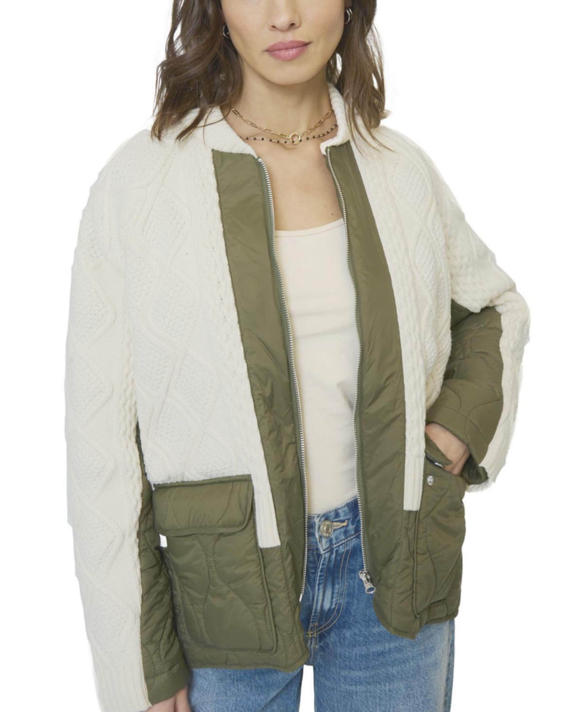 Click here for Central Park West Womens Billie Cable And Quilted... prices