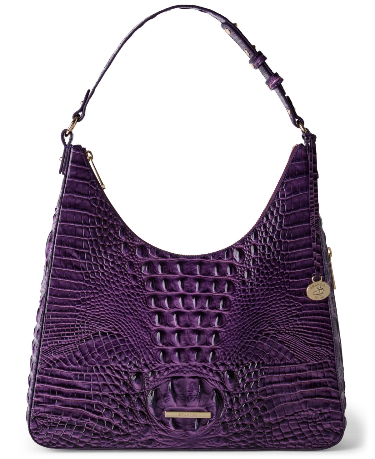 Click here for Brahmin Tabitha Leather Shoulder Bag - Heroic Purp... prices