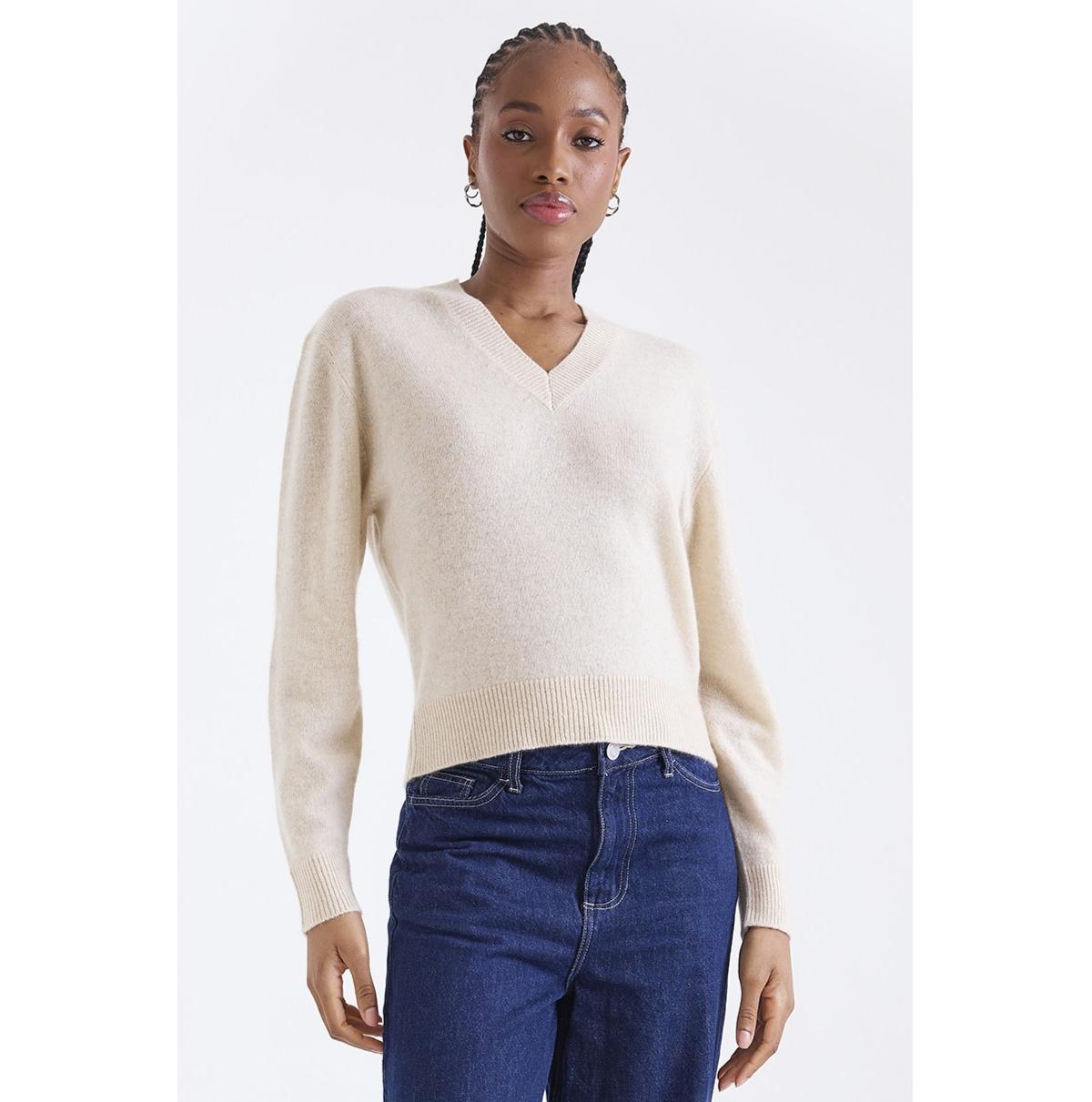 Click here for 1982 Womens Indigo Vee V-Neck Cashmere Sweater - B... prices