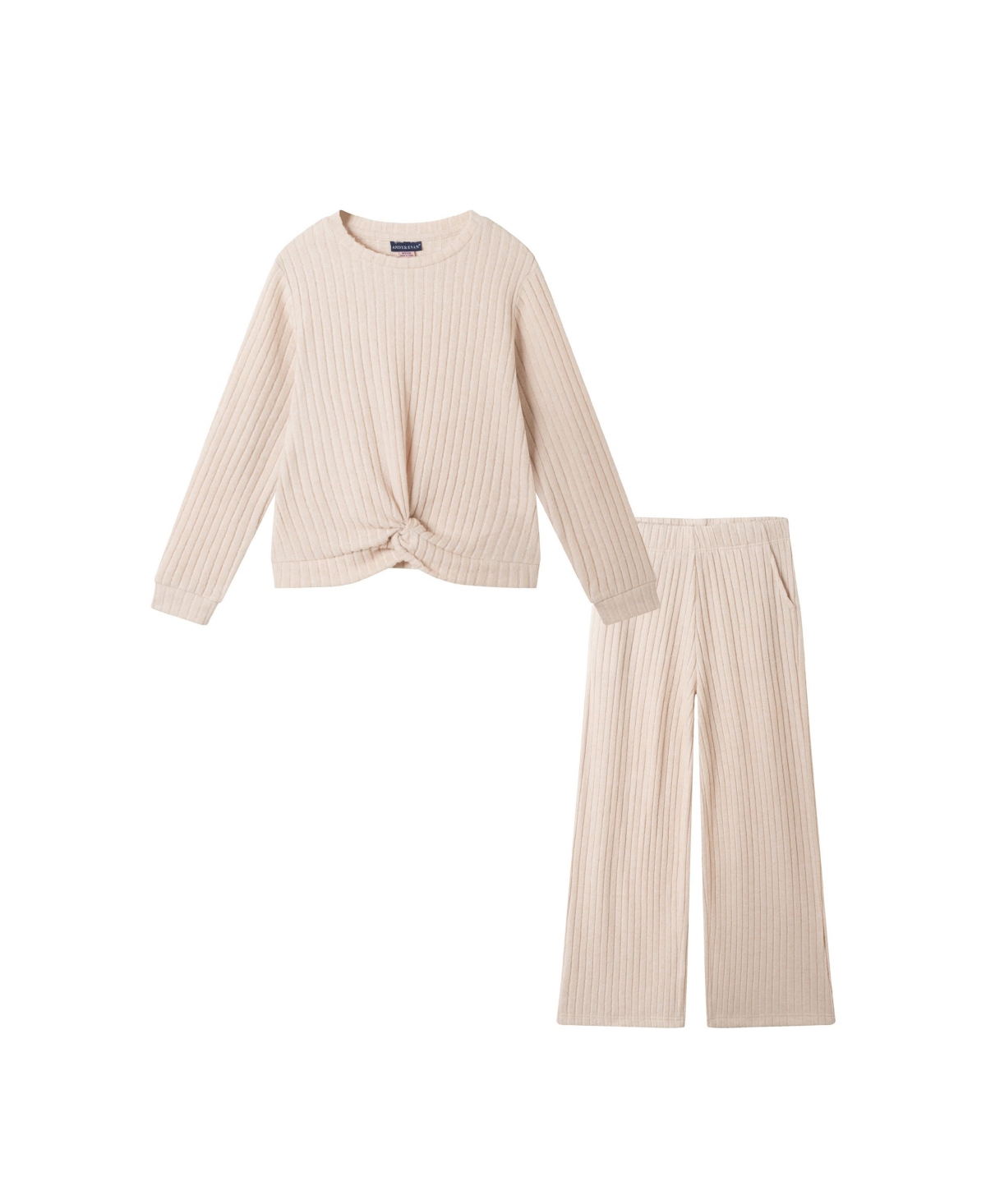 Click here for Andy & Evan Girls Rib Knit Hacci Set - Oatmeal prices