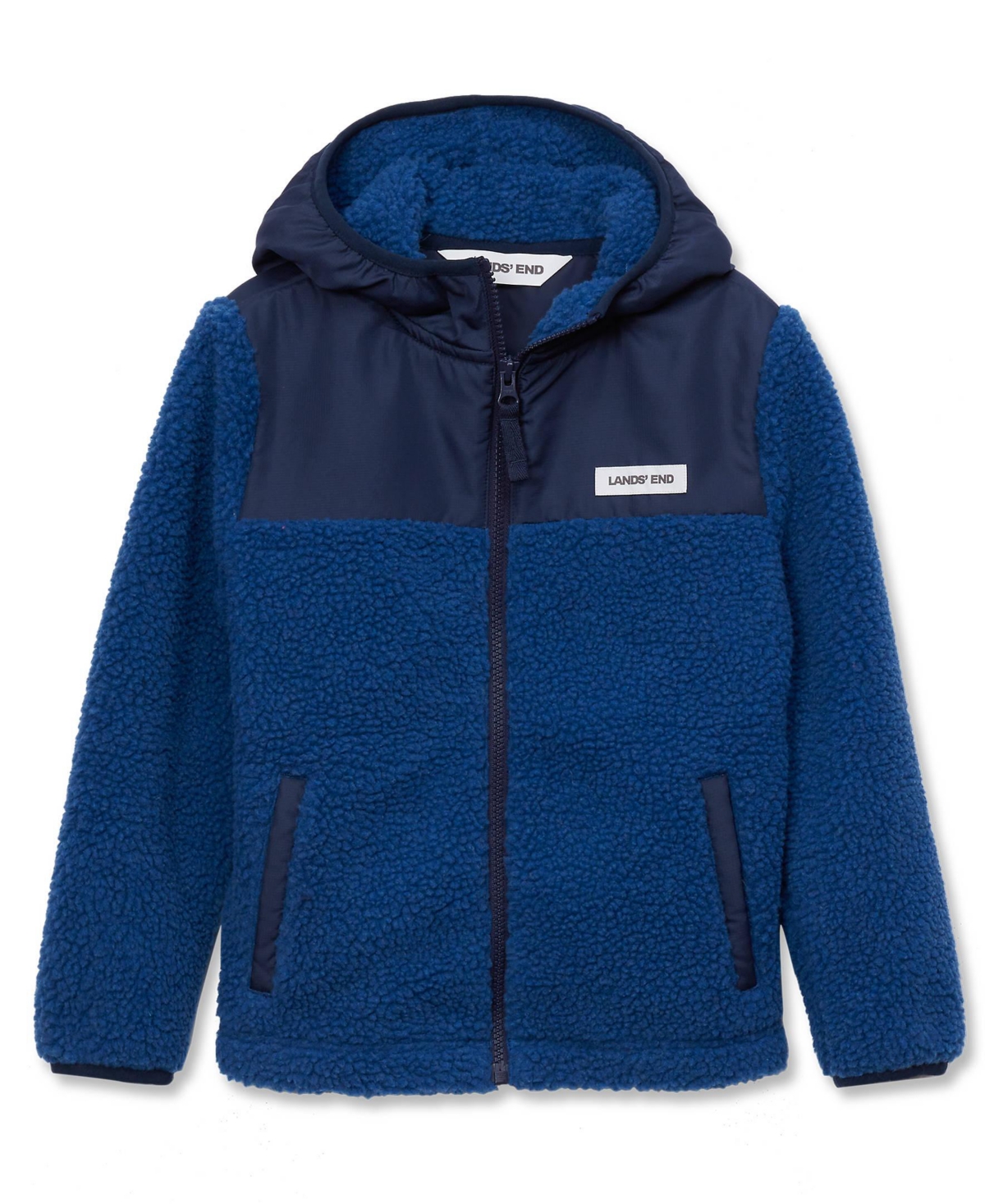 Click here for Lands End Kids High Pile Fleece Hooded Jacket - Mi... prices