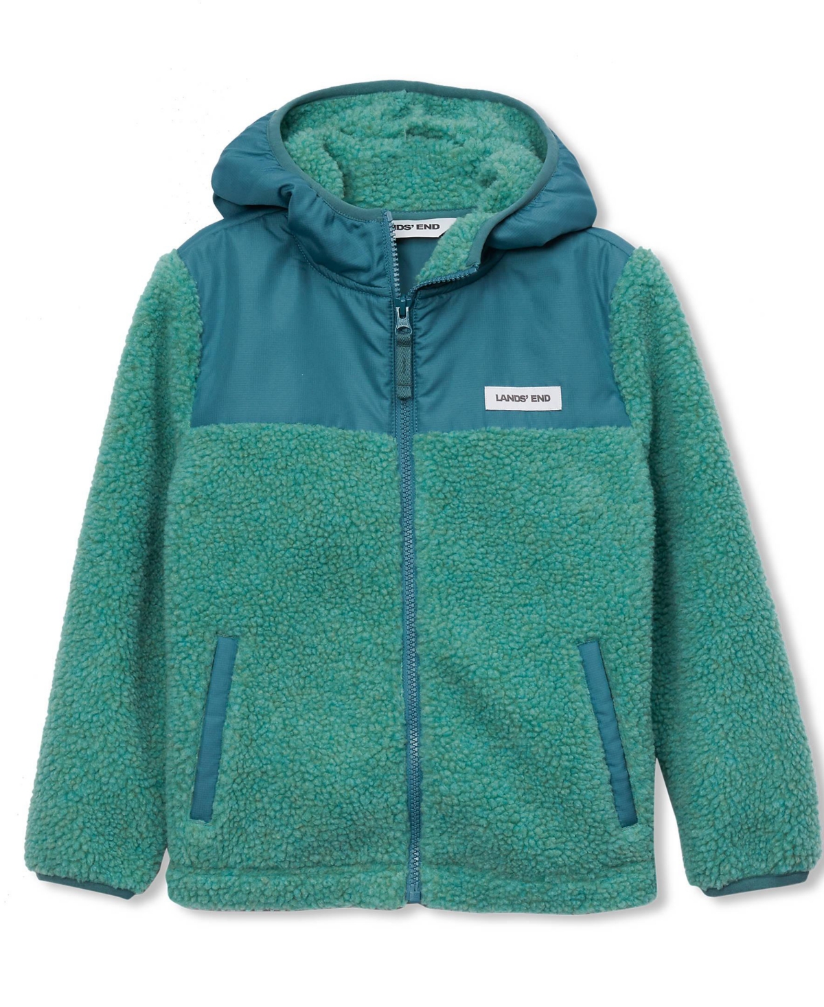 Click here for Lands End Kids High Pile Fleece Hooded Jacket - Oi... prices
