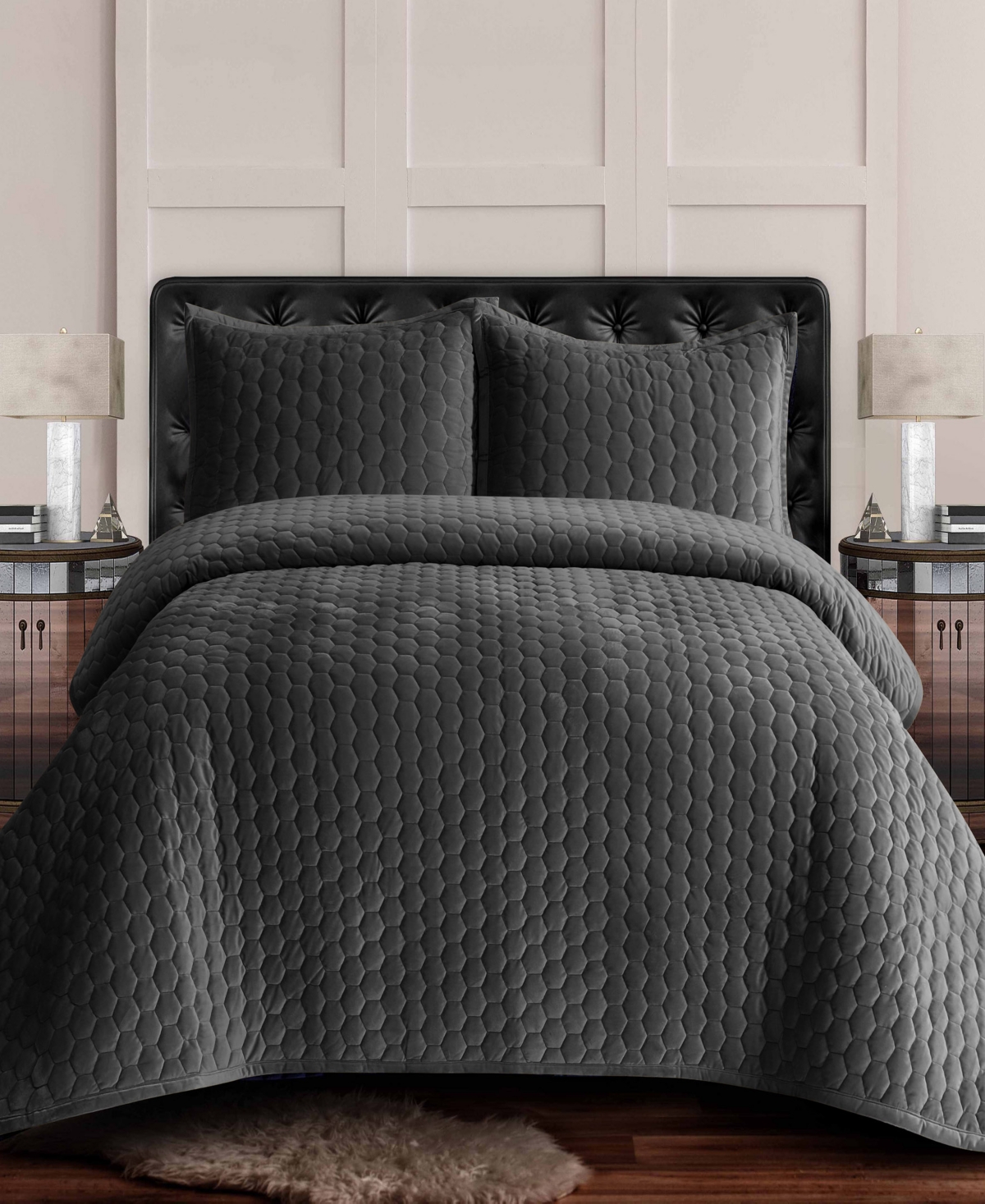 Click here for Tribeca Living Lugano Honeycomb Velvet Oversized S... prices