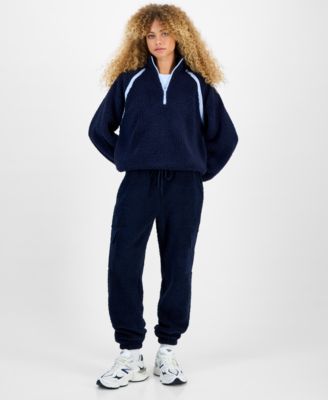 Click here for Hiippie Rose Juniors Half Zip Sherpa Fleece Top Sh... prices