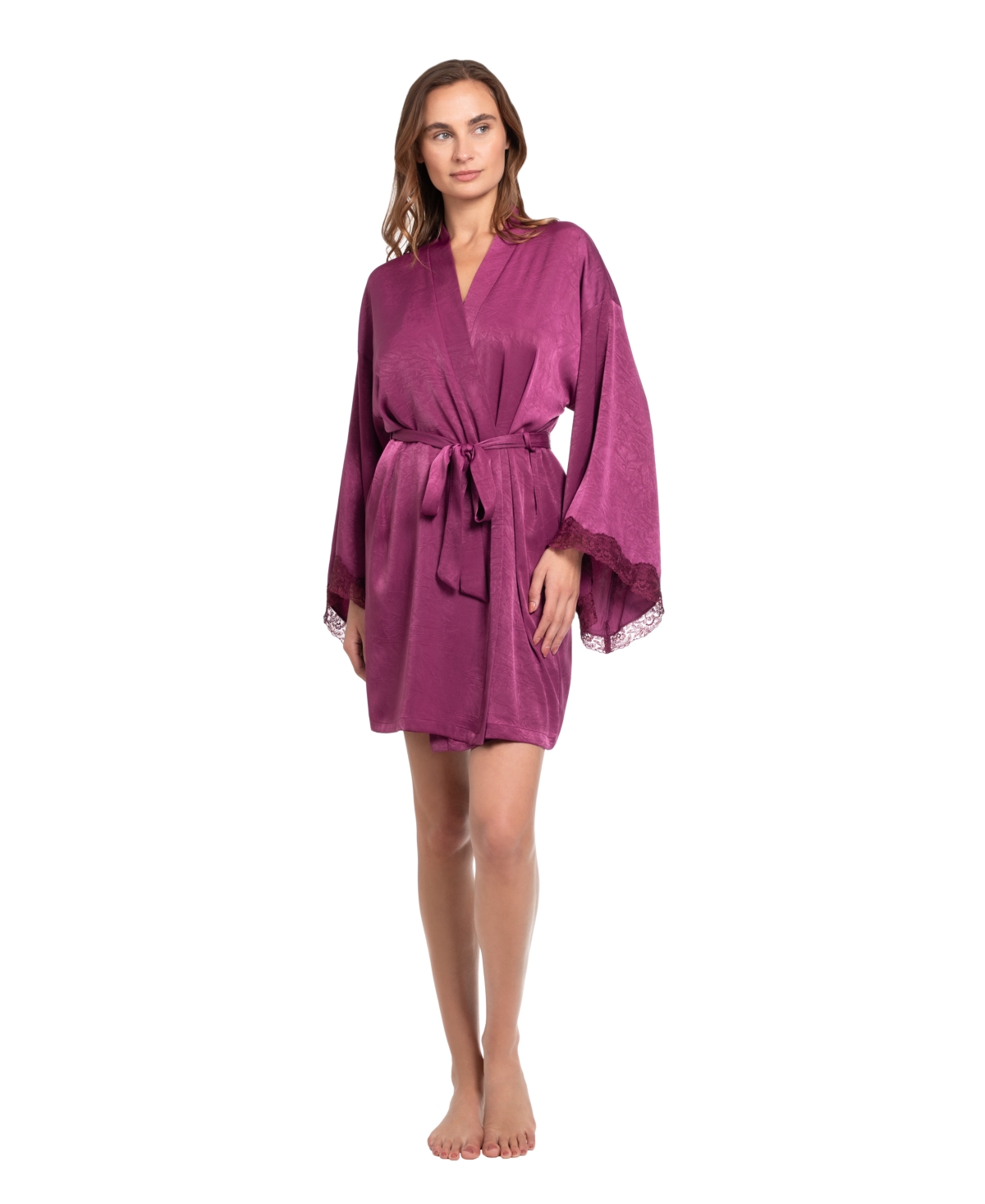 Click here for Linea Donatella Womens V-Neck Wrap Robe - Red prices