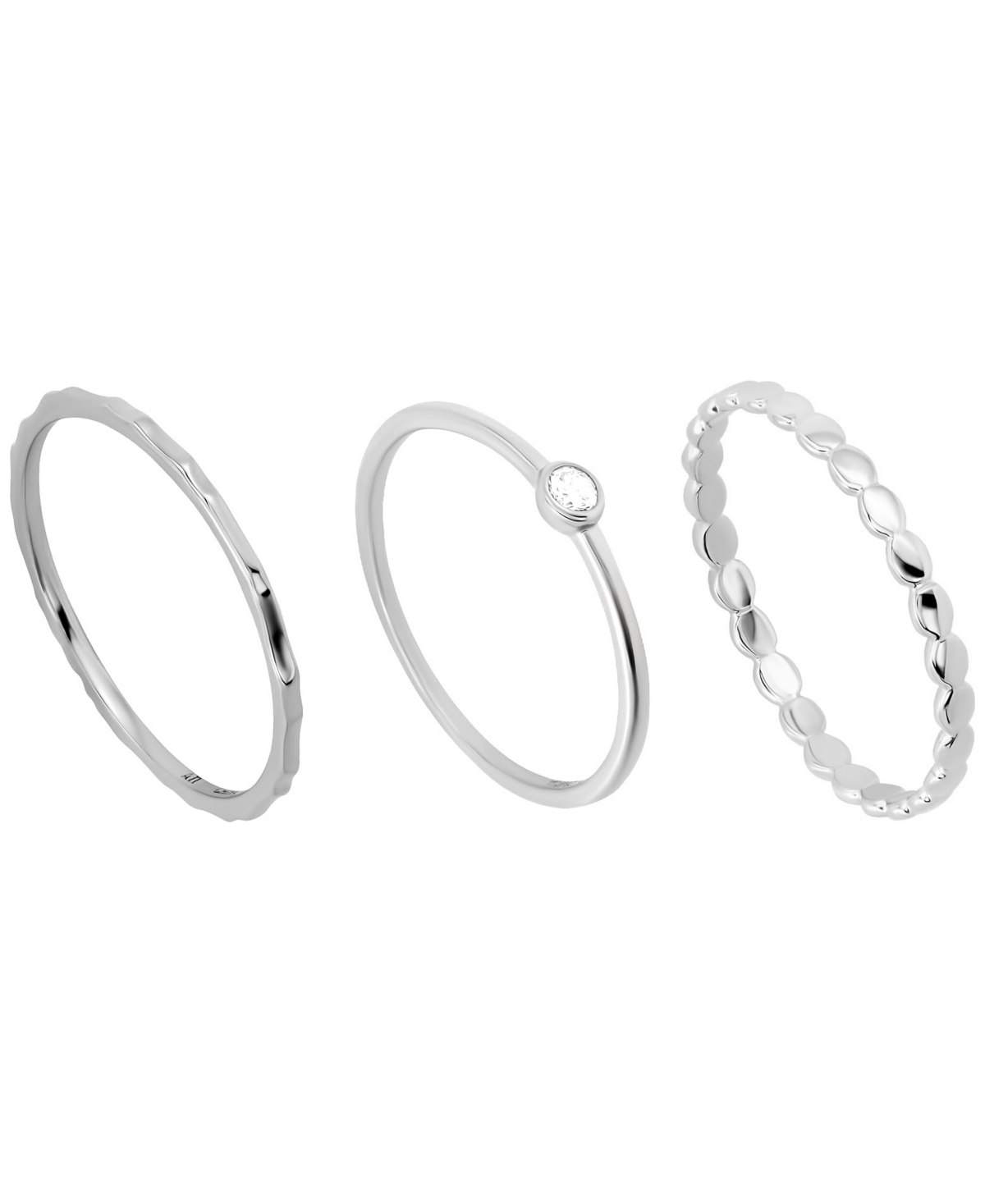 Click here for Macys 3-Piece Cubic Zirconia Hammered Ring Set (0.... prices