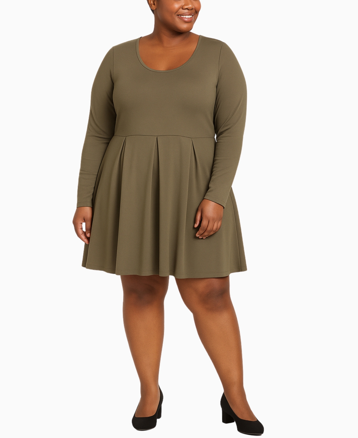 Click here for White Mark Plus Size Classic Long Sleeve Fit and F... prices