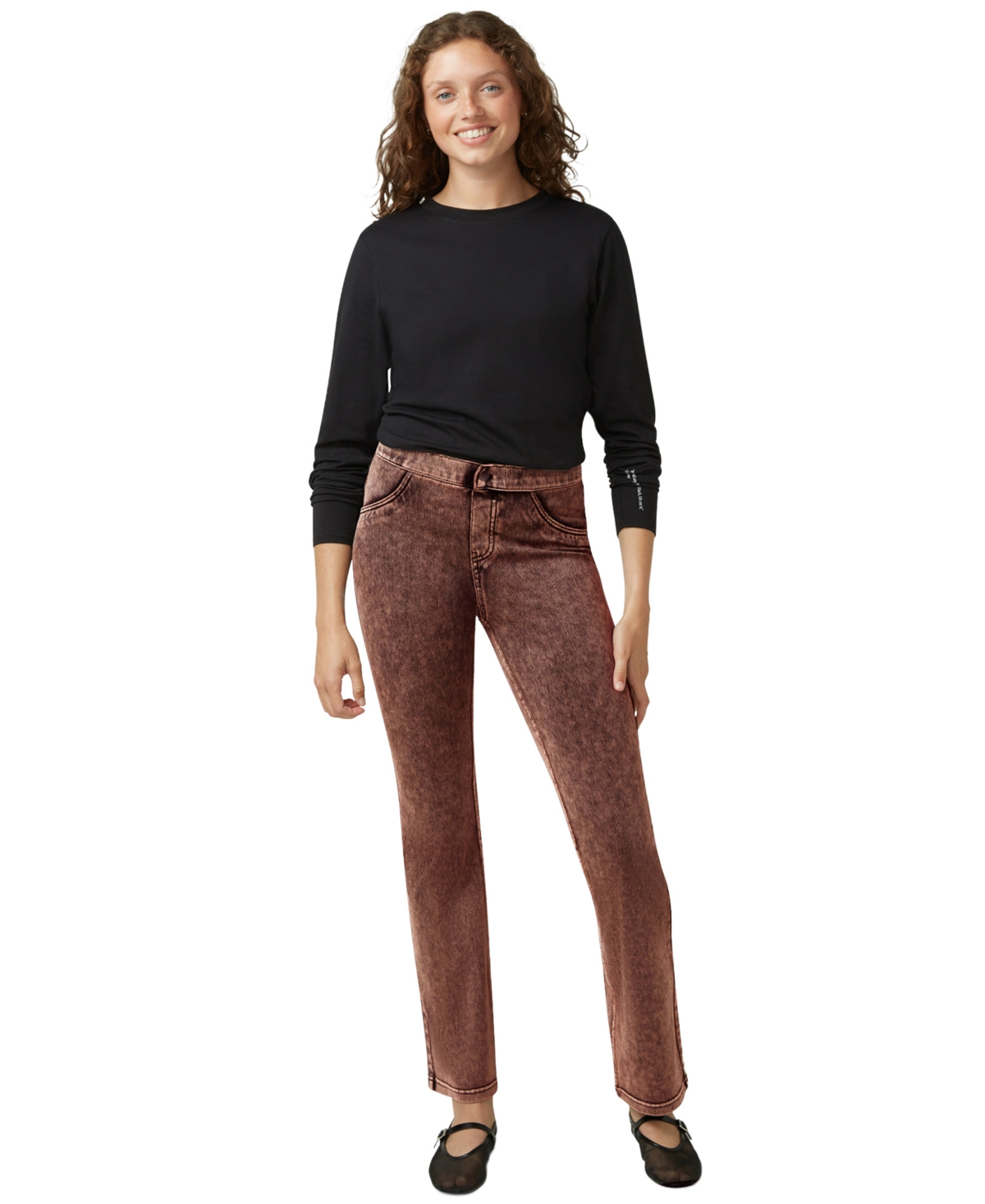 Click here for Hue Womens High-Rise Denim Baby Bootcut Leggings -... prices