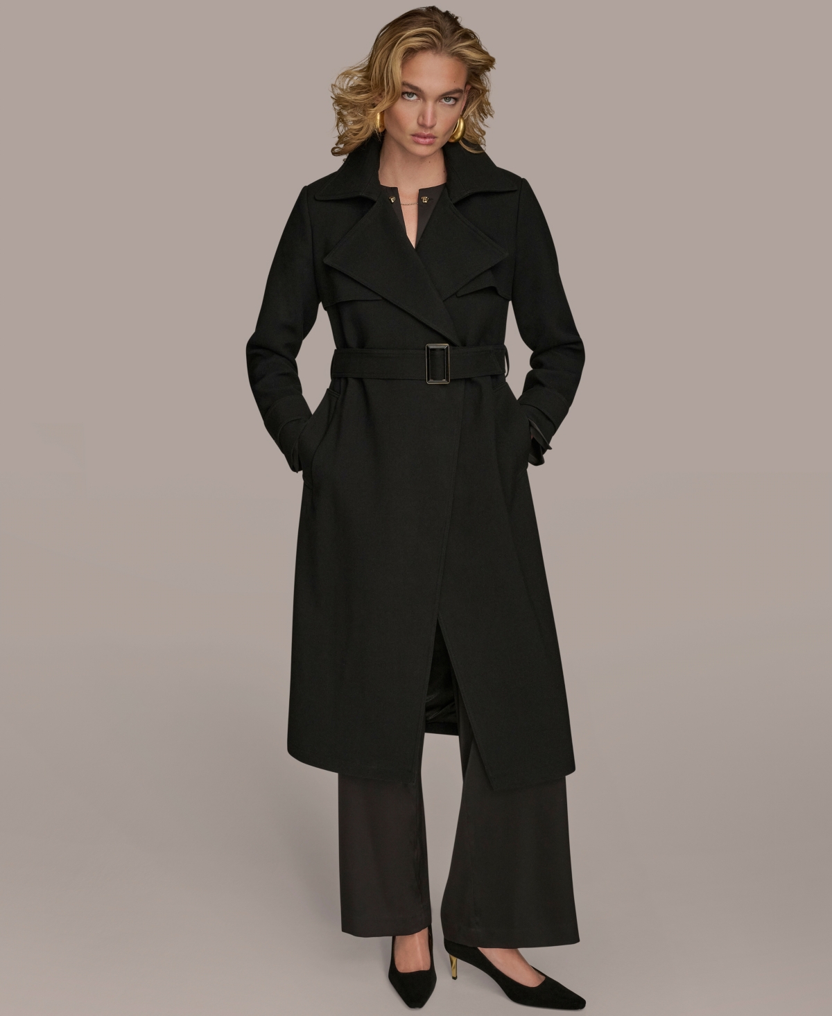 Click here for Donna Karan New York Womens Belted Notched-Collar... prices