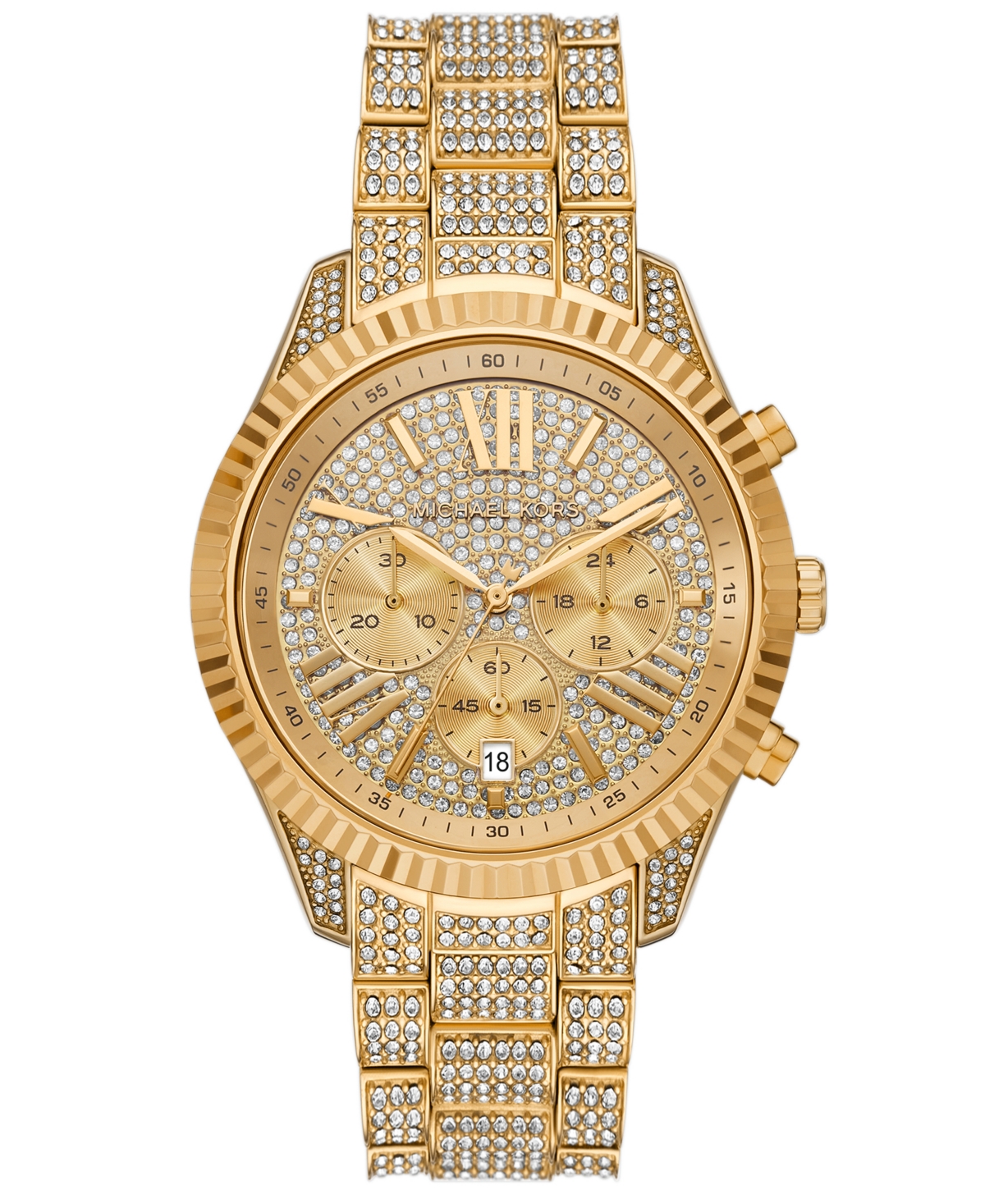 Click here for Michael Kors Womens Lexington Chronograph Gold-Ton... prices