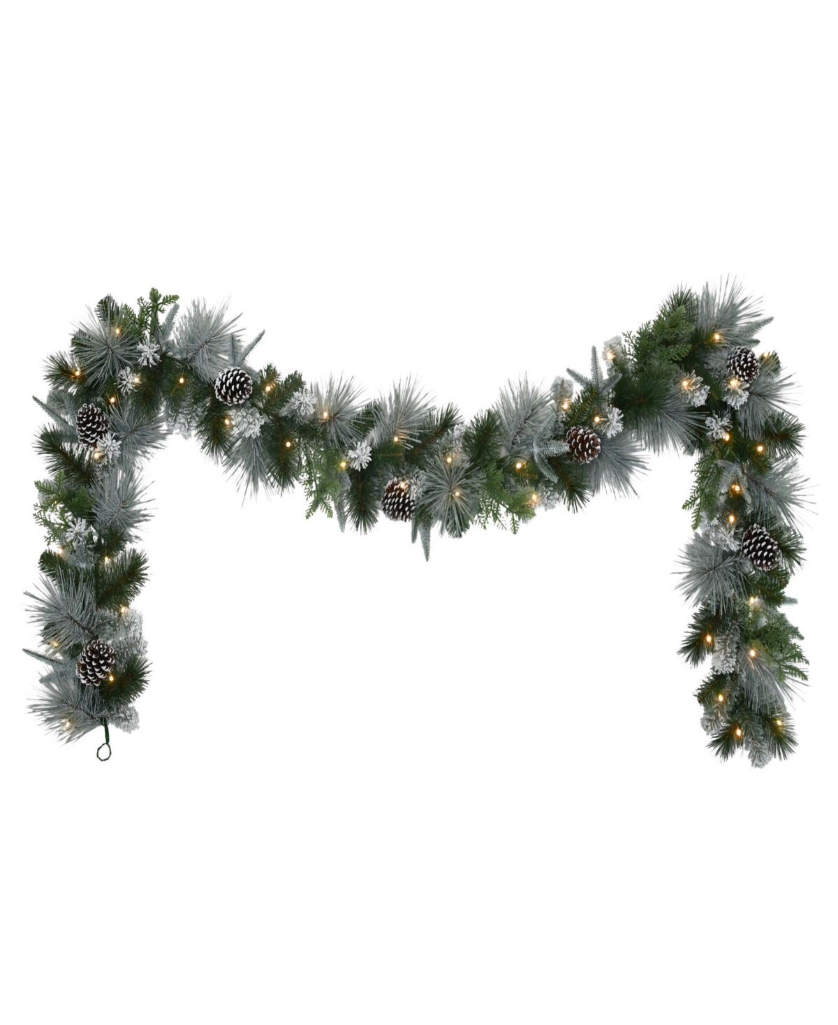 Click here for Puleo 10 Pre-Lit Battery-Operated Flocked Garland... prices