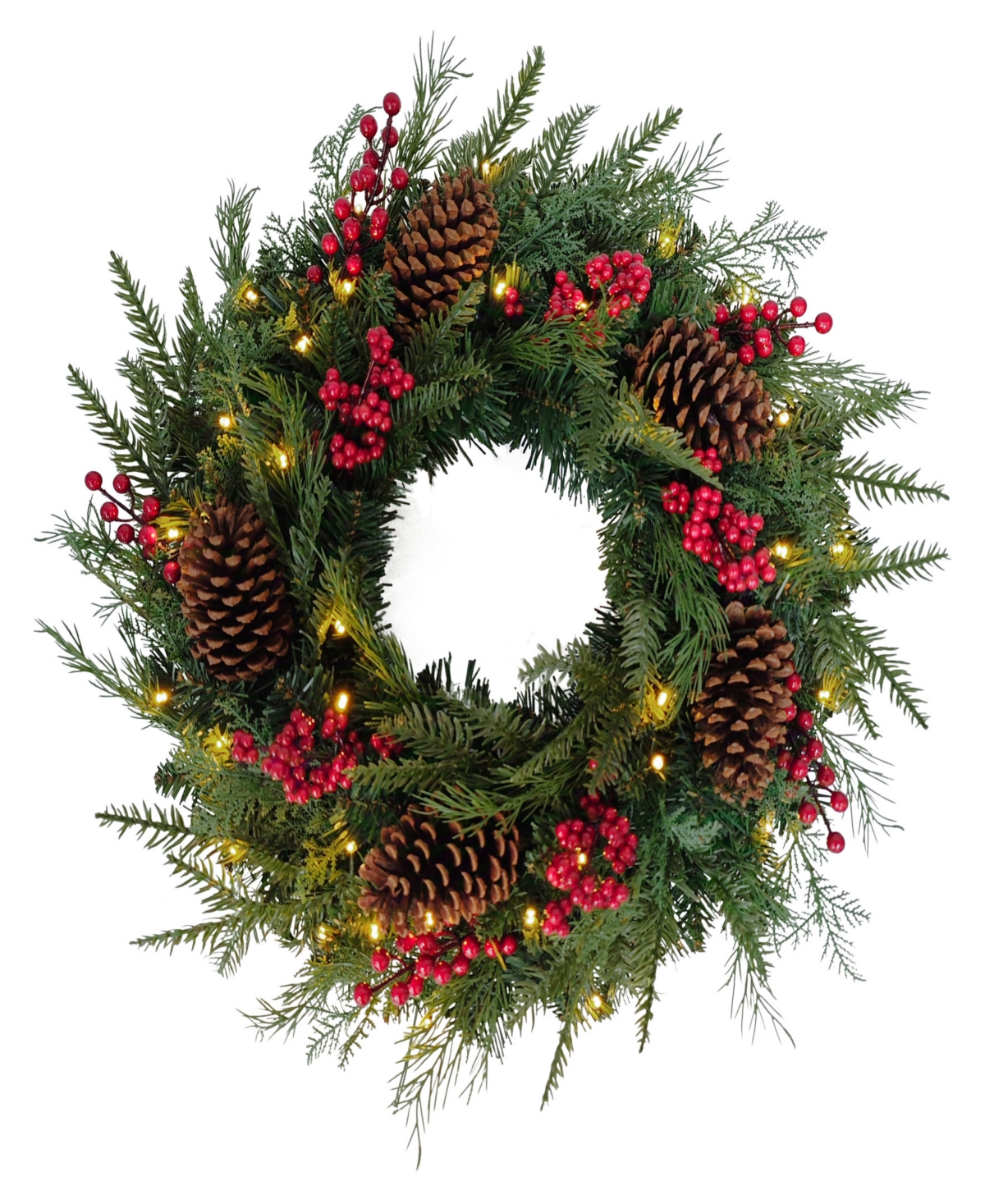 Click here for Puleo 24 Pre-Lit Adorned Battery-Operated Wreath -... prices