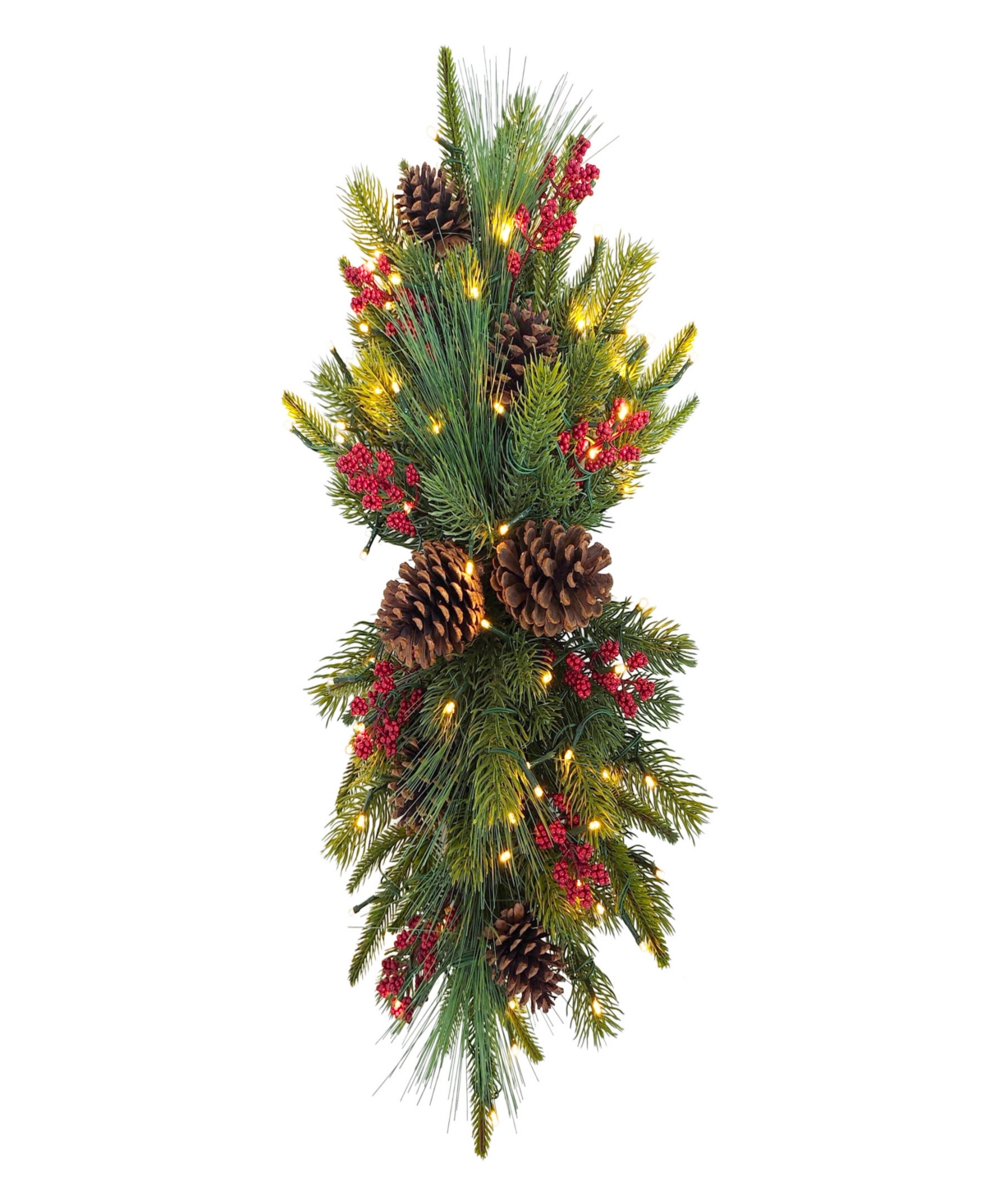 Click here for Puleo 28 Pre-Lit Artificial Adorned Banister Swag... prices