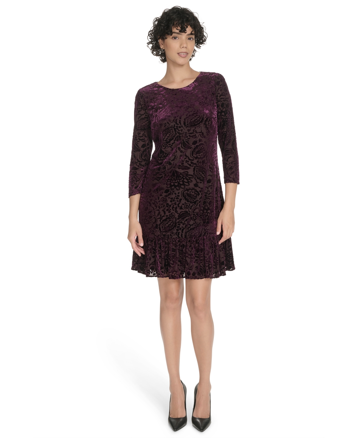 Click here for Tommy Hilfiger Petite Burnout Shift Dress - Auberg... prices