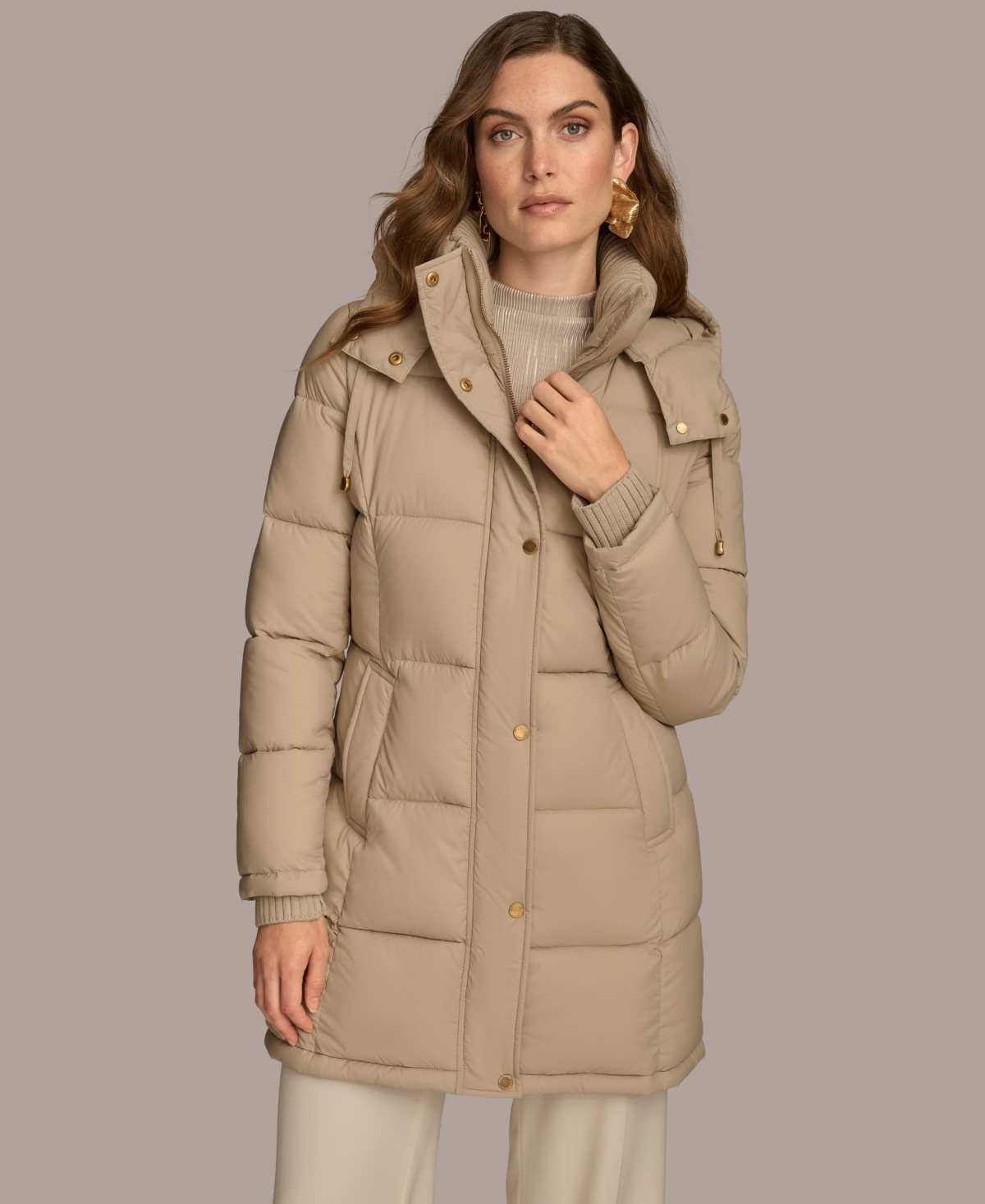 Click here for Donna Karan New York Womens Hooded Puffer Coat - D... prices
