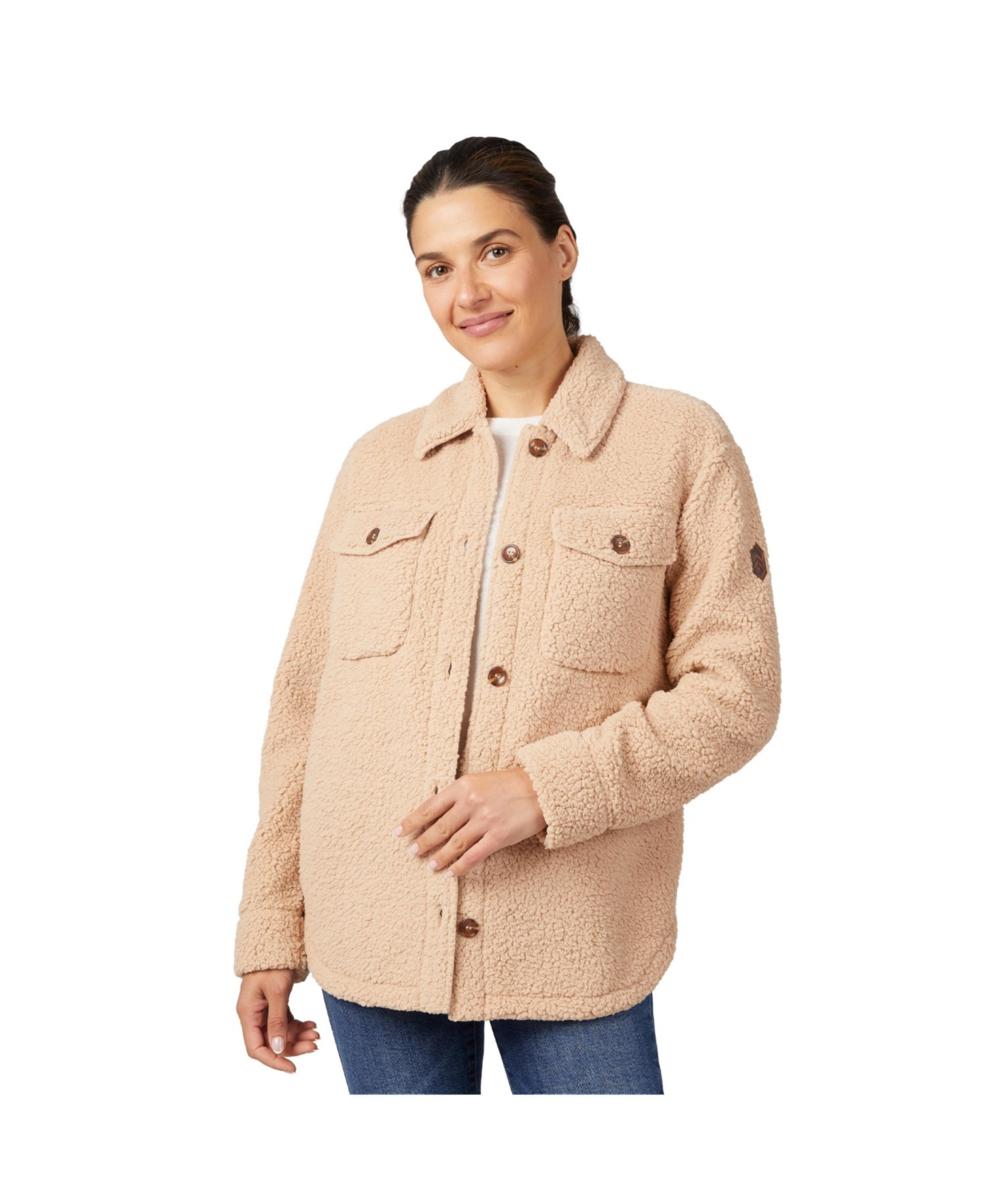 Click here for Free Country Womens High Pile Shacket - Sahara prices