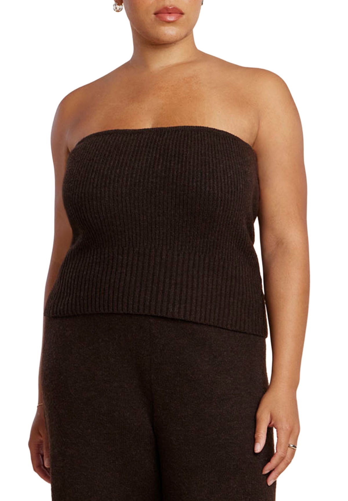 Click here for Eloquii Womens Plus Size Sweater Ribbed Tube Top -... prices