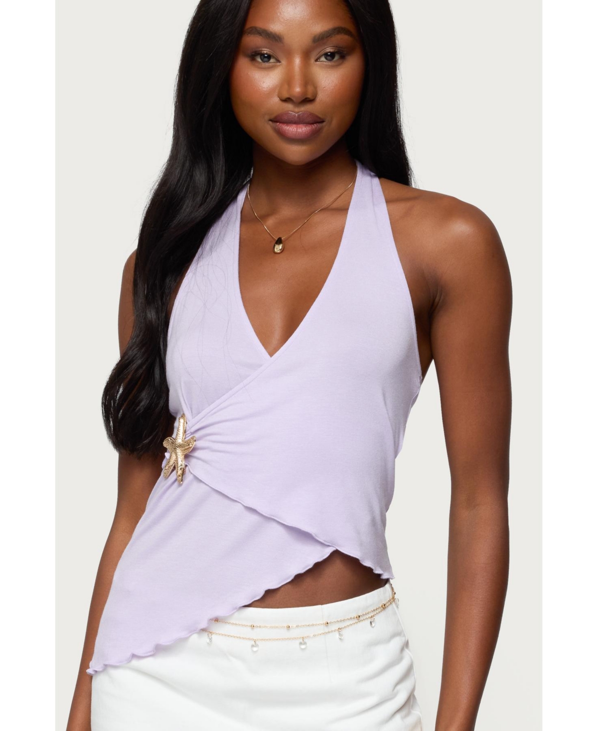 Click here for Edikted Womens Arian Starfish Asymmetric Halter To... prices