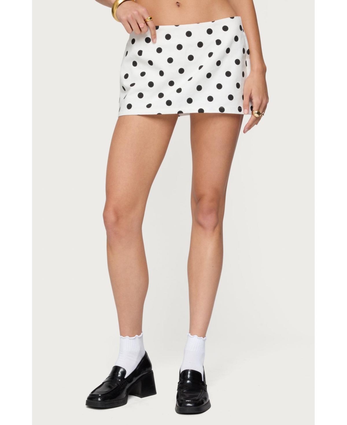 Click here for Edikted Womens Noreen Polka Dot Mini Skort - White... prices